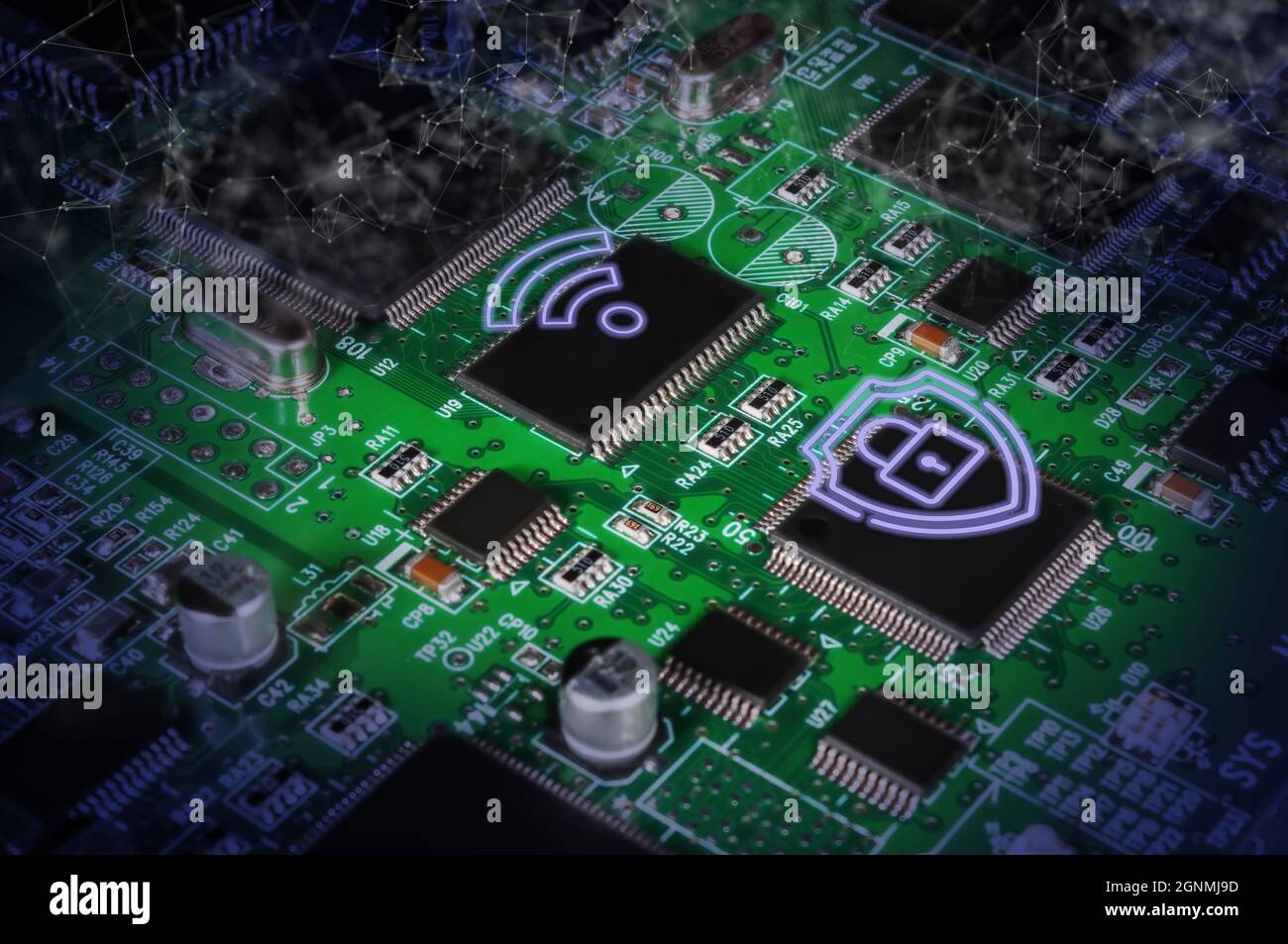 electronic circuit board with passive and active circuit components and ...