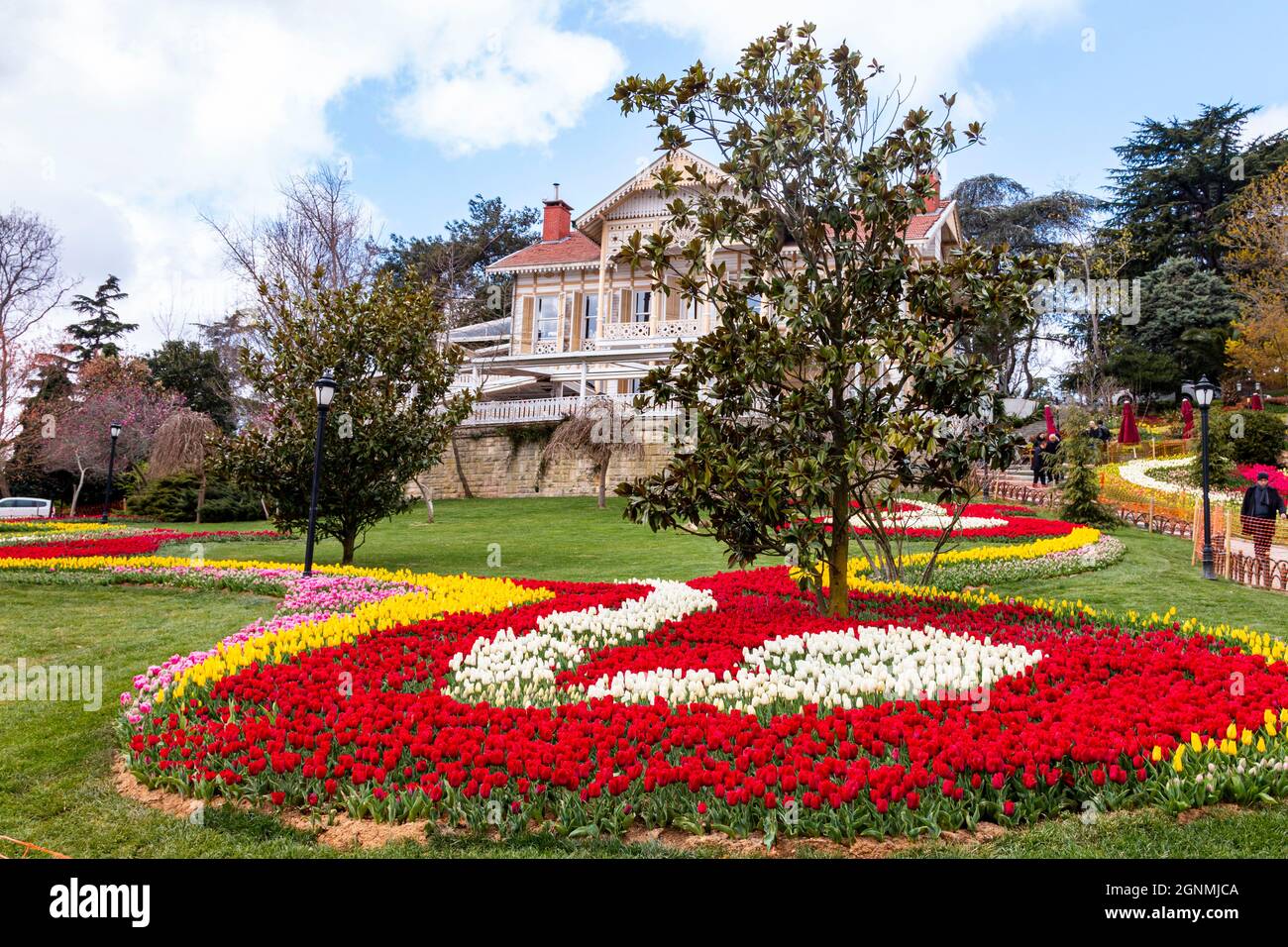 Emirgan Grove with many flower species, 2021-31 March, Istanbul, Turkey ...
