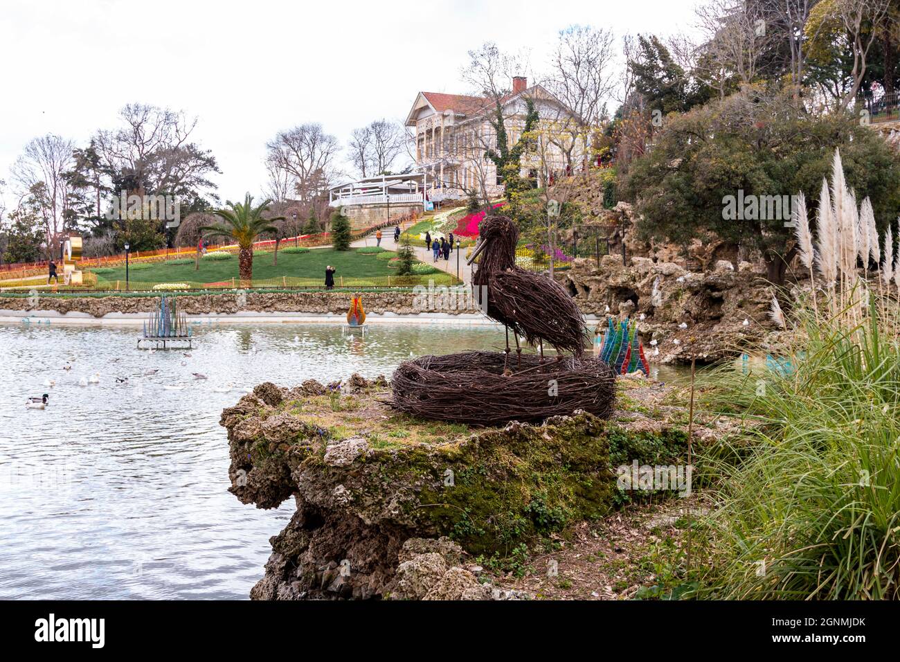 Emirgan Grove with many flower species, 2021-31 March, Istanbul, Turkey ...