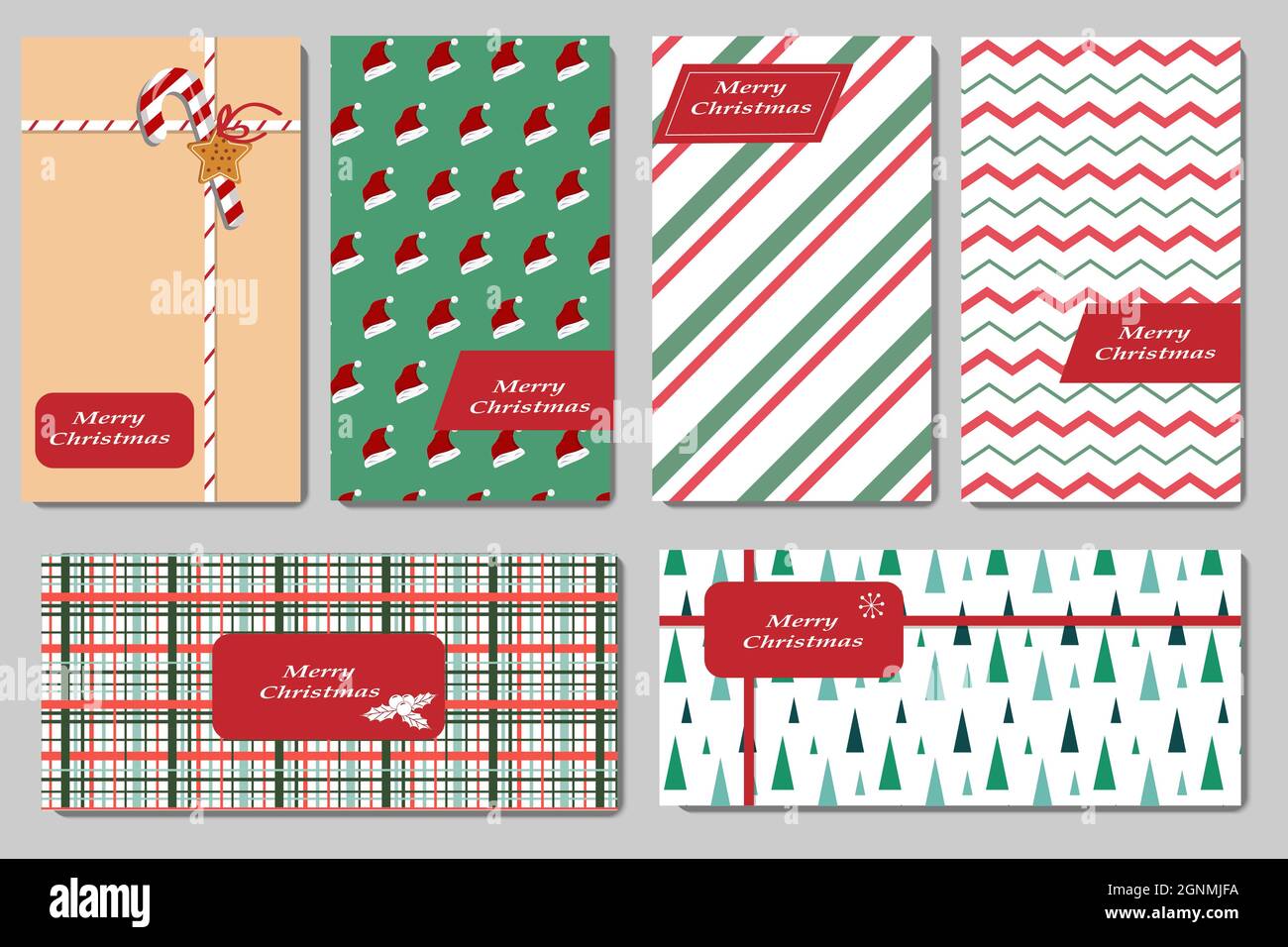 Card templates for Christmas. Vector illustration Stock Vector Image ...
