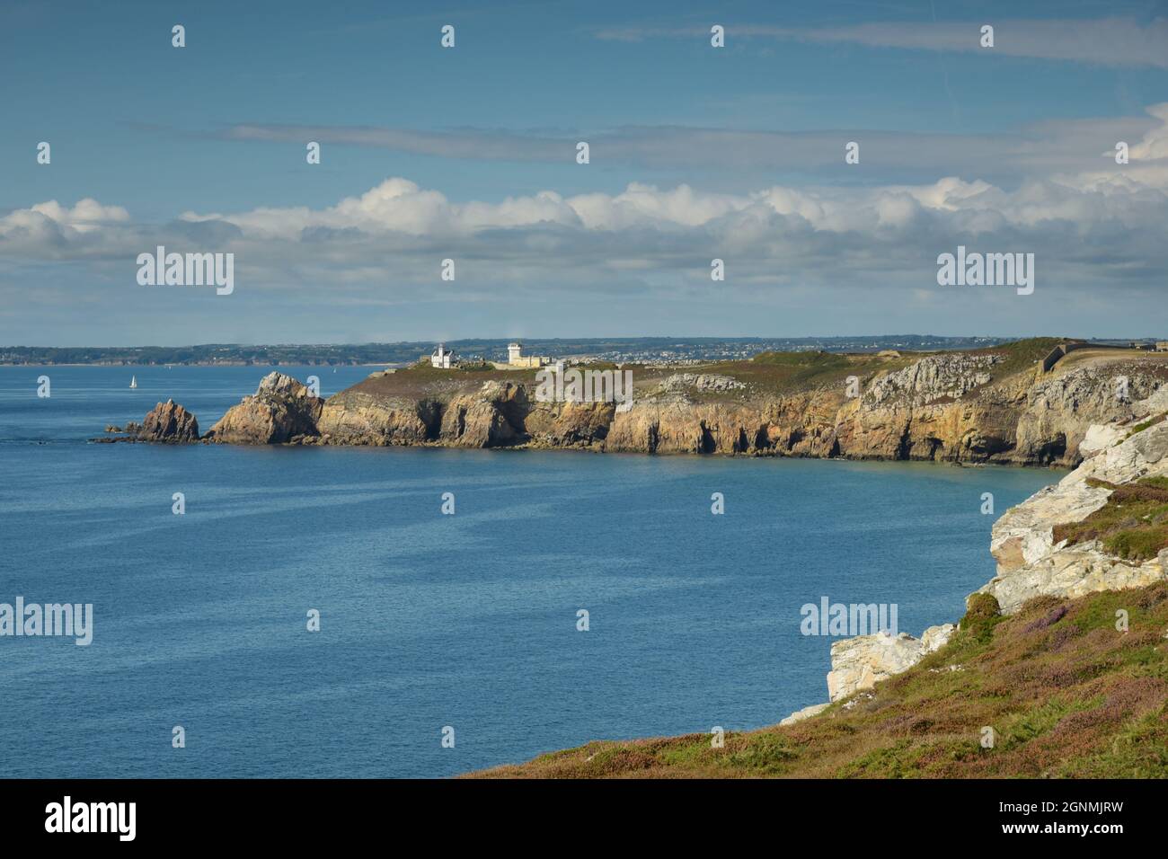 beautiful landscape of the peninsula of crozon on finistere in brittany ...