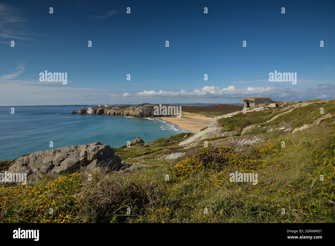 beautiful landscape of the peninsula of crozon on finistere in brittany ...