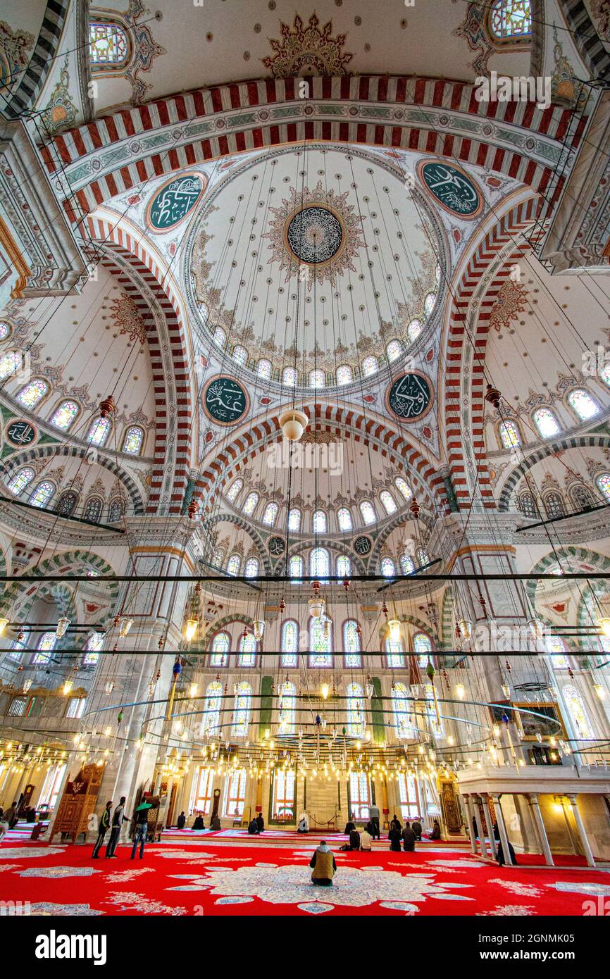 Interior view of Fatih Mosque on 1 January 2021, istanbul, Turkey Stock ...