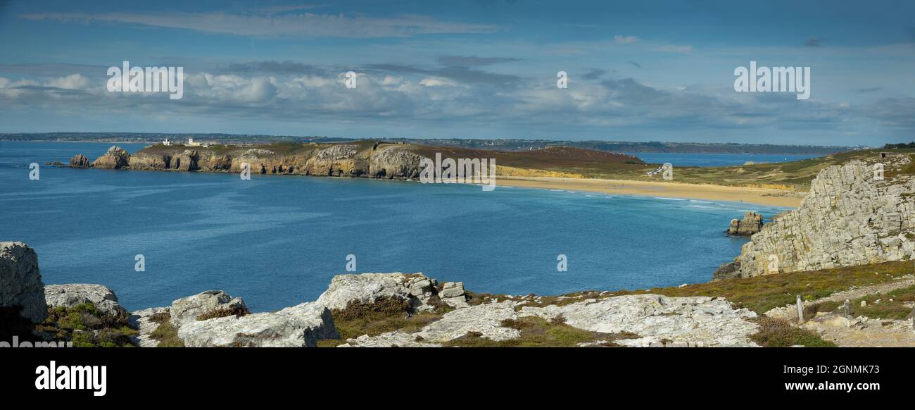 beautiful landscape of the peninsula of crozon on finistere in brittany ...