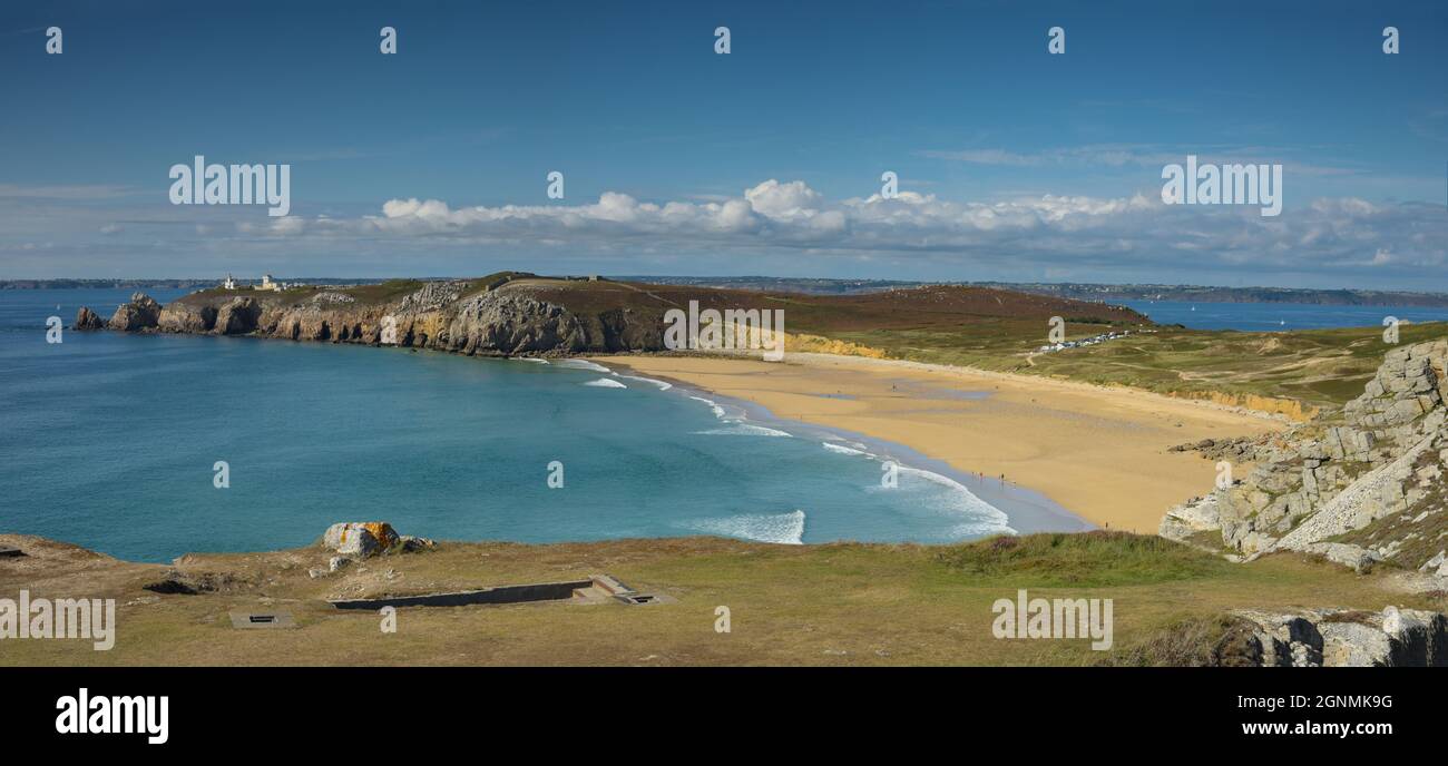beautiful landscape of the peninsula of crozon on finistere in brittany ...