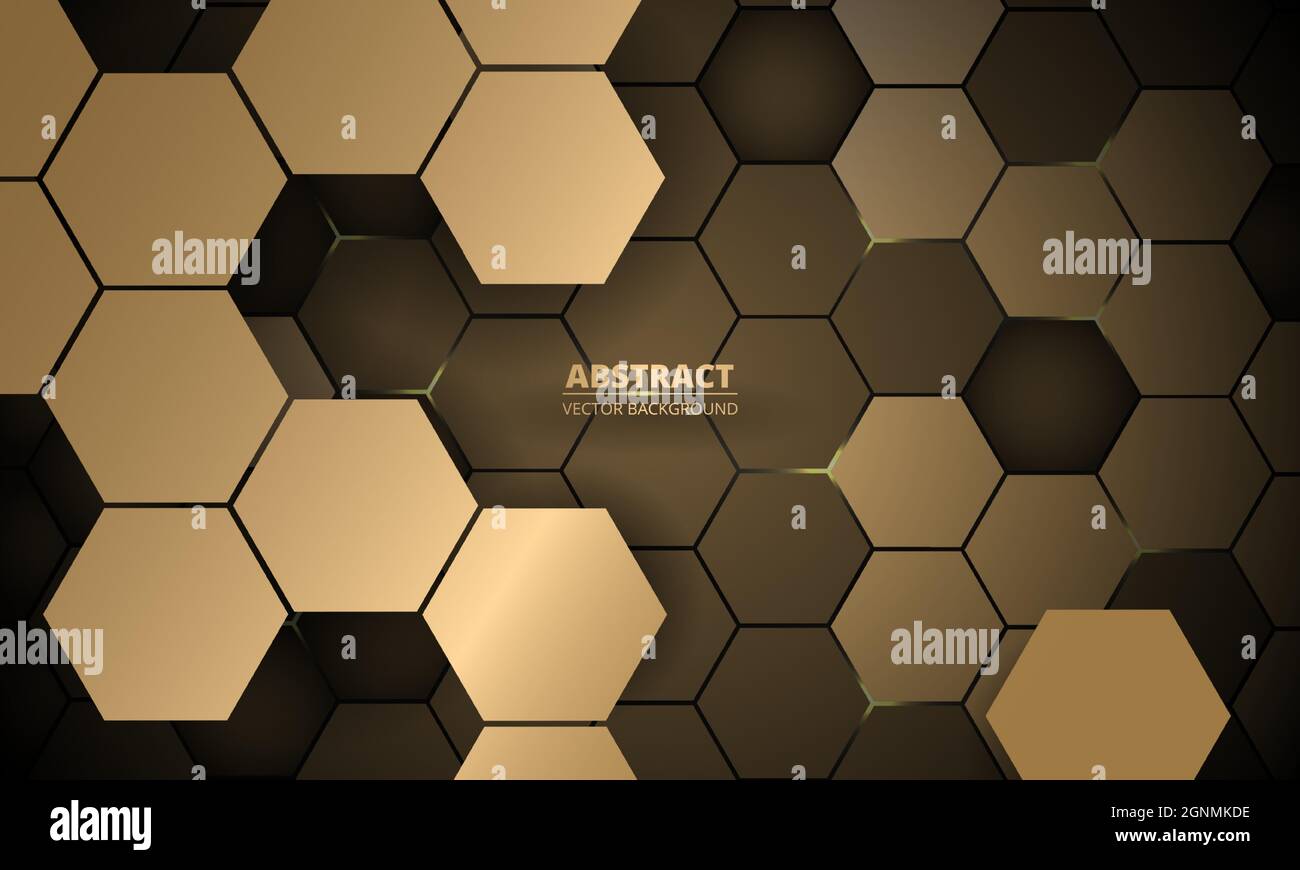 Abstract 3d hexagonal gold luxury vector background Stock Vector Image ...