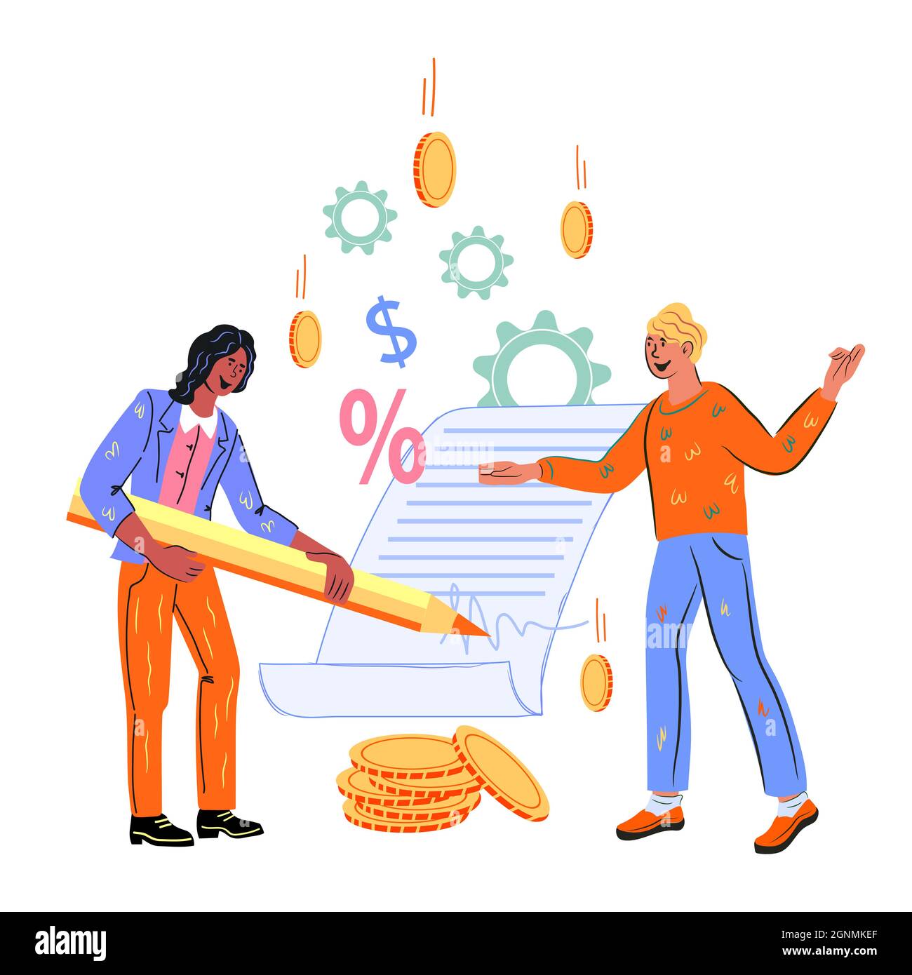 Business people put signature on contract or partners agreement ...