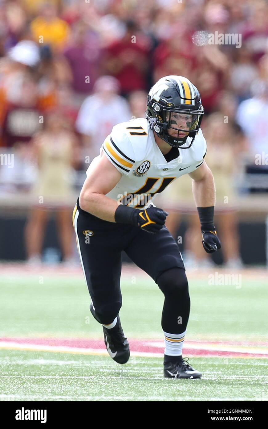 Alumni Stadium. 25th Sep, 2021. MA, USA; Missouri Tigers wide receiver ...