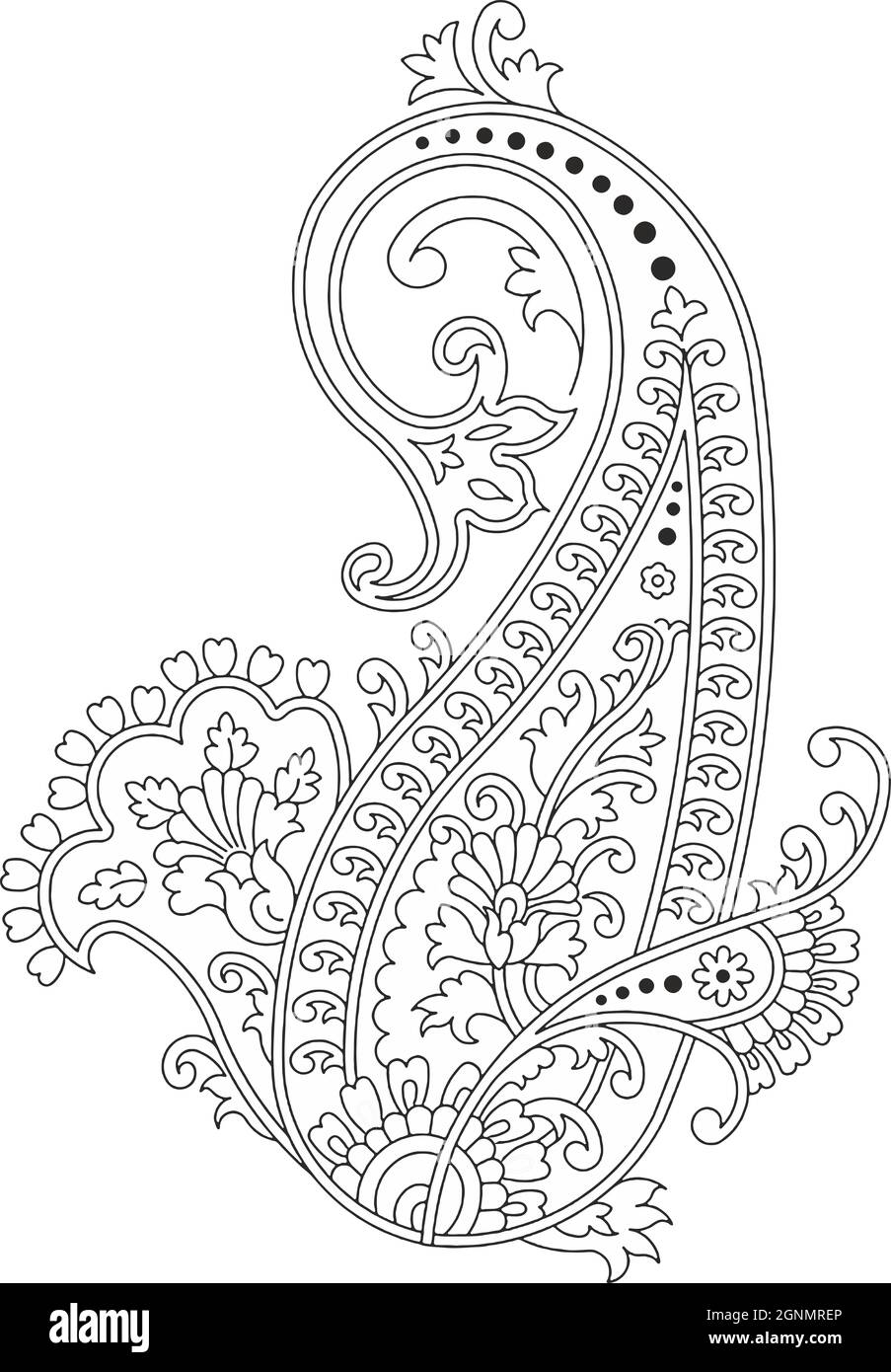 Indian Saree Embroidery Design for textile and ceramic Industries Stock ...