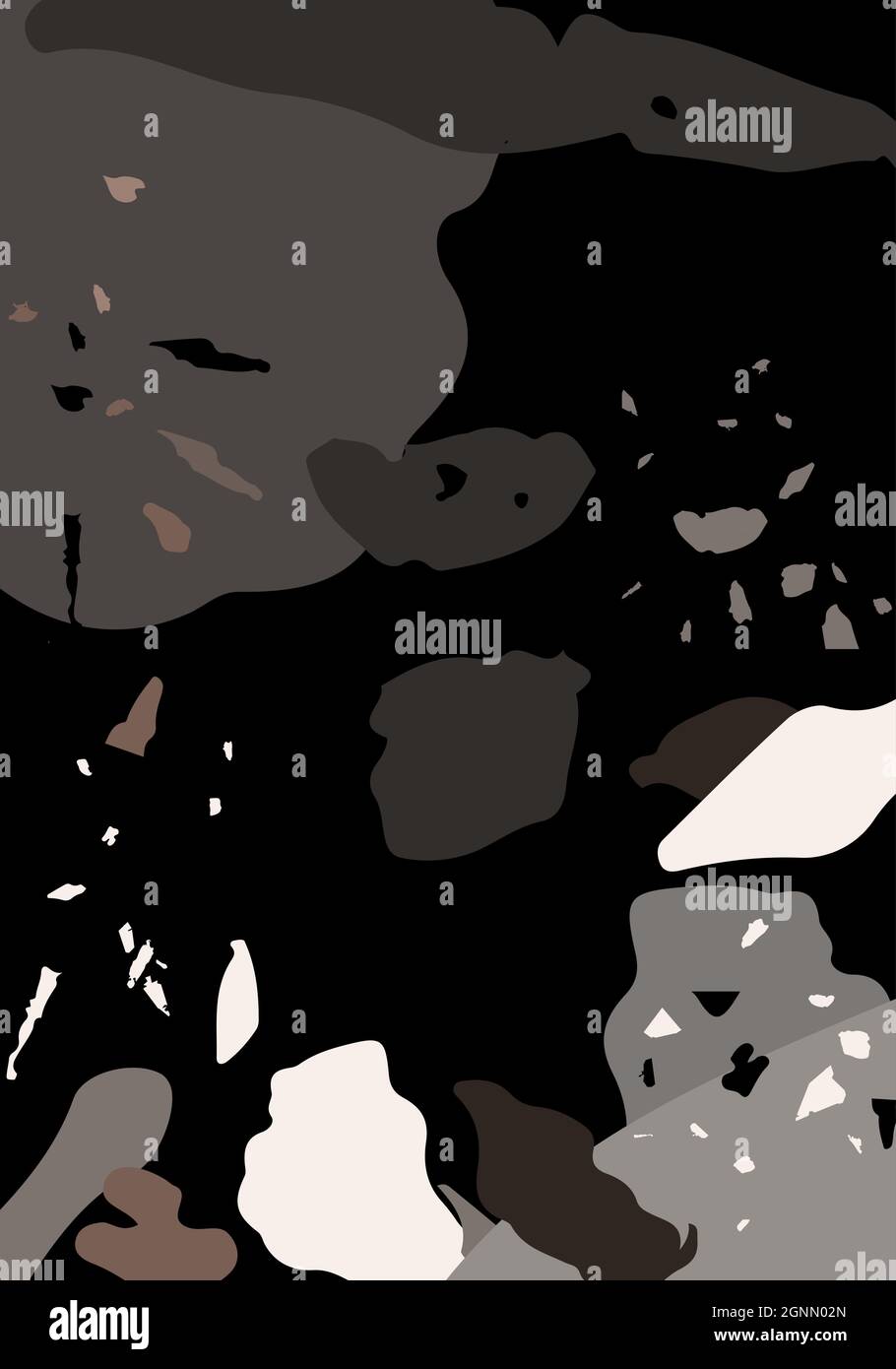 Terrazzo modern abstract template. Black and white texture of classic ...