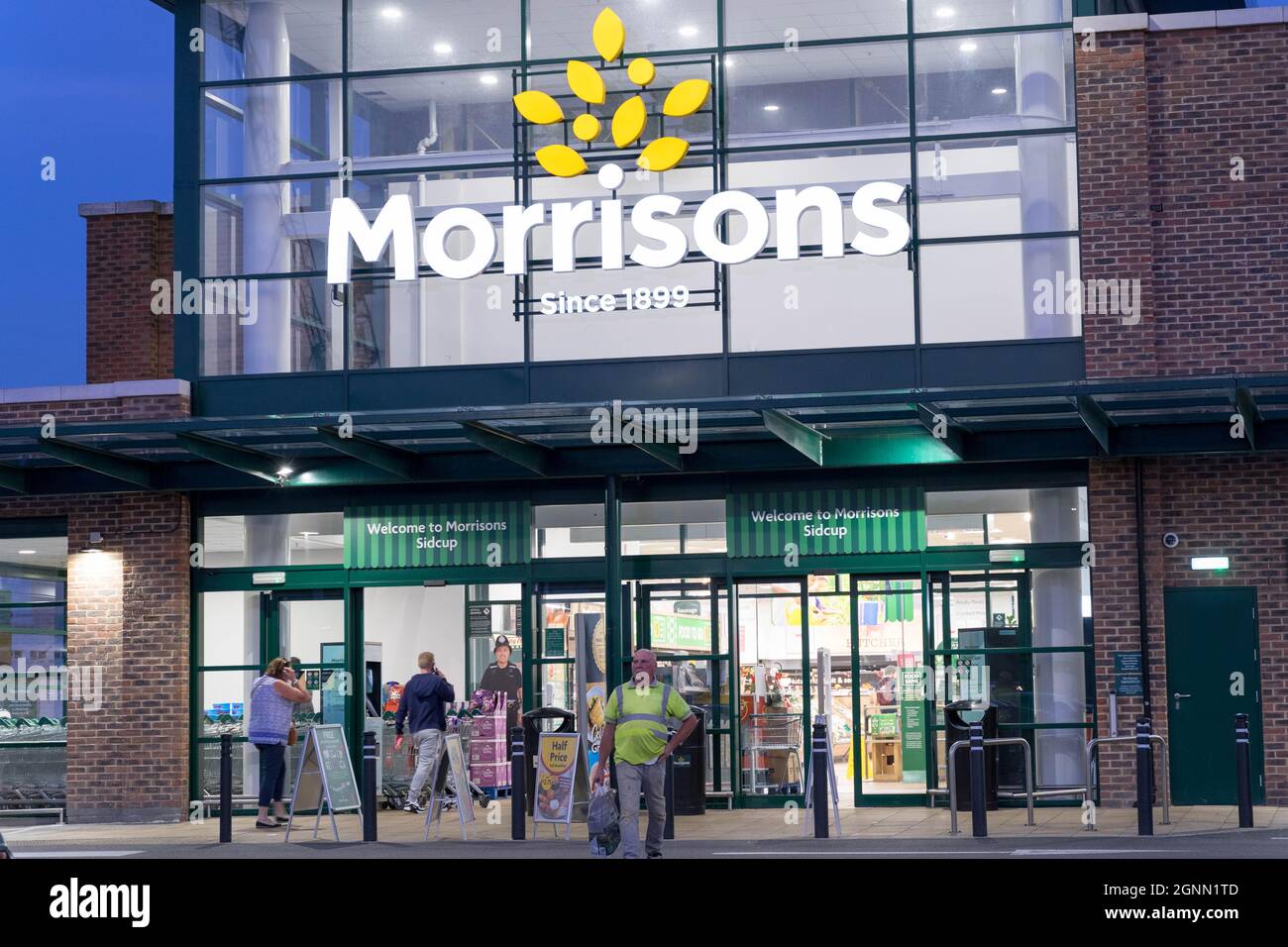 Shoppers outside entrance to Morrisons Sidcup Kent, England Stock Photo ...