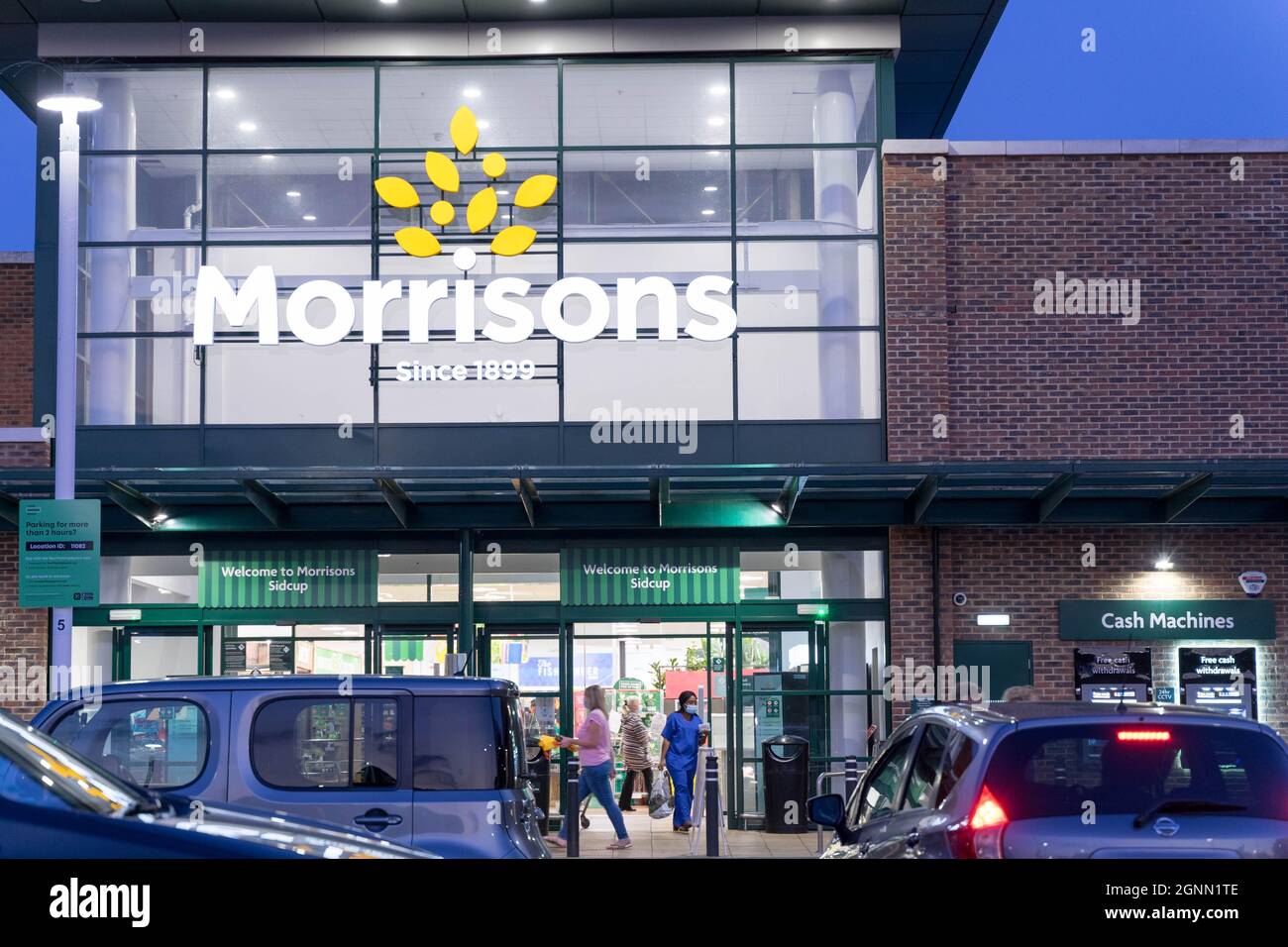 Shoppers outside entrance to Morrisons Sidcup Kent, England Stock Photo ...