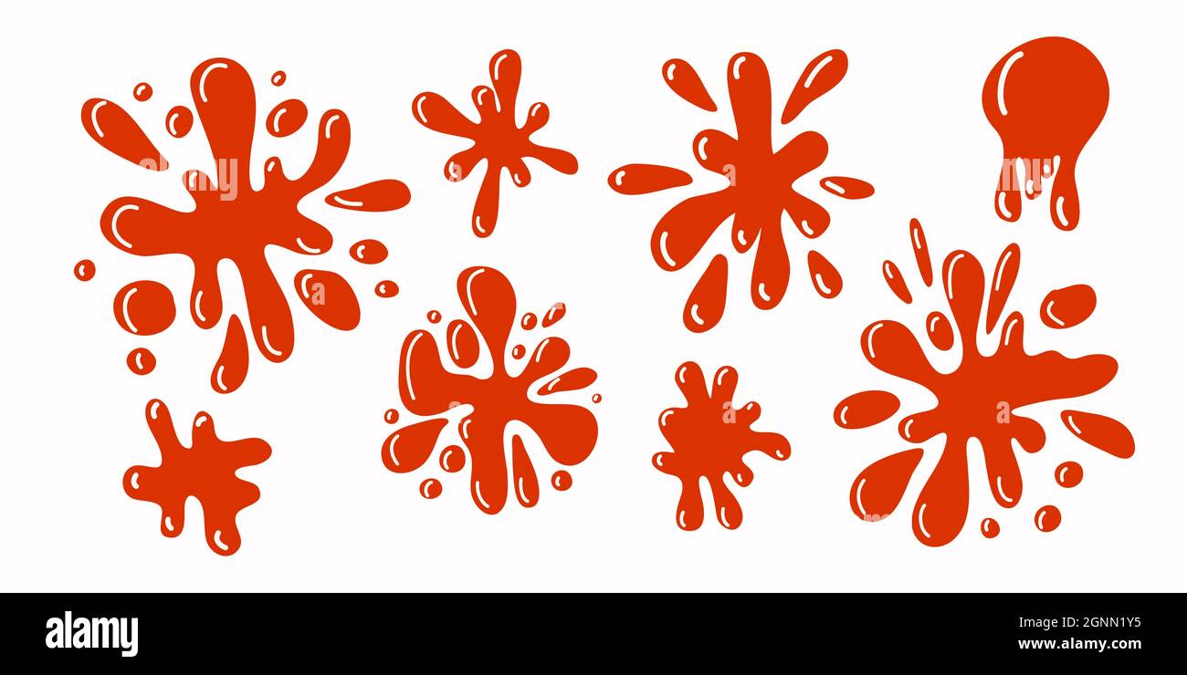 Set a spot of paint, a splash of a blot of smudges of red paint with a ...