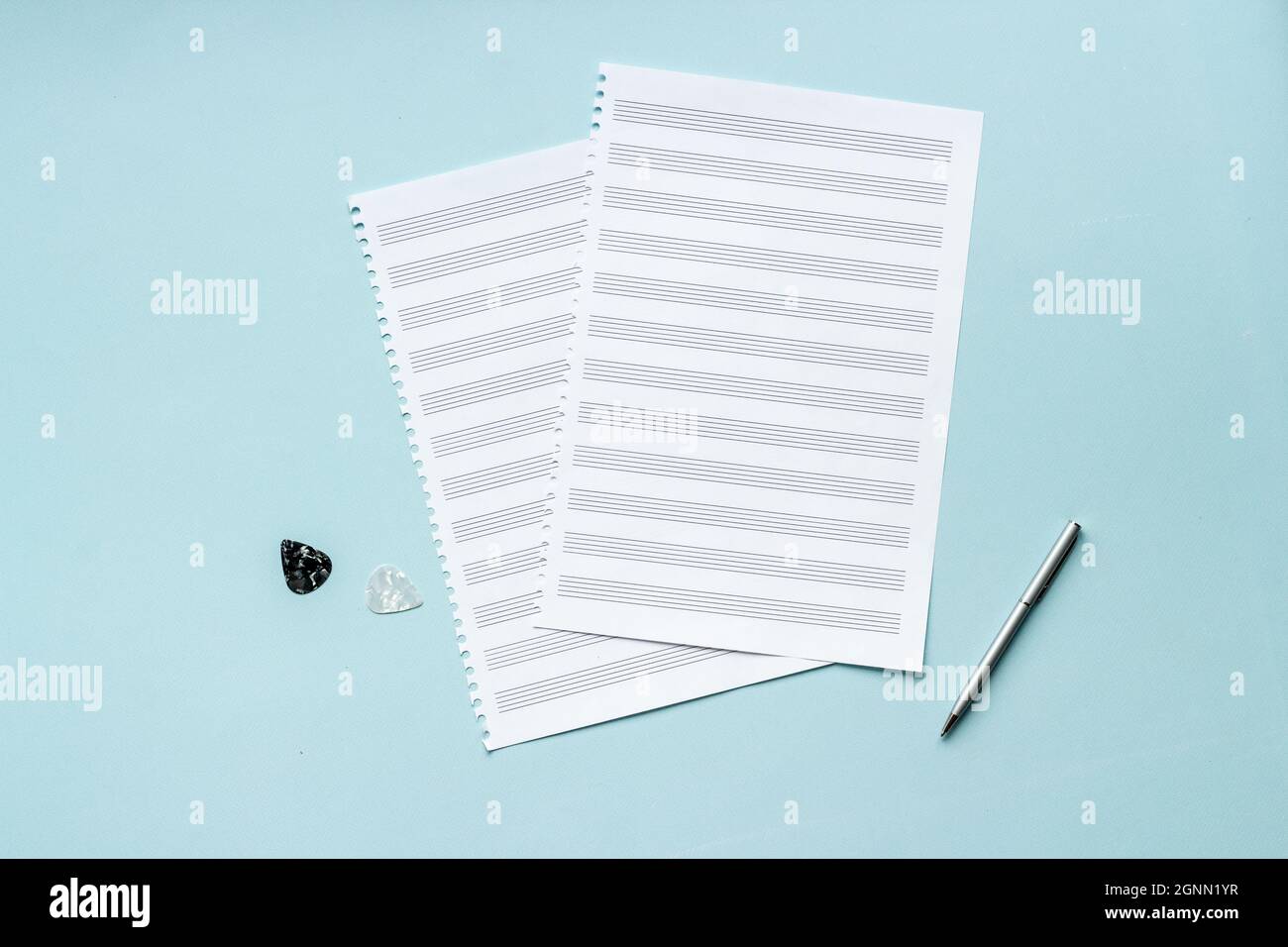 Music sheets for writing notes. Compose music concept Stock Photo - Alamy
