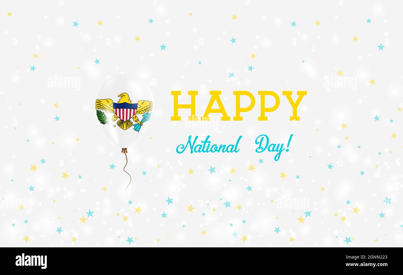 Virgin Islands (US) National Day patriotic poster. Flying Rubber ...