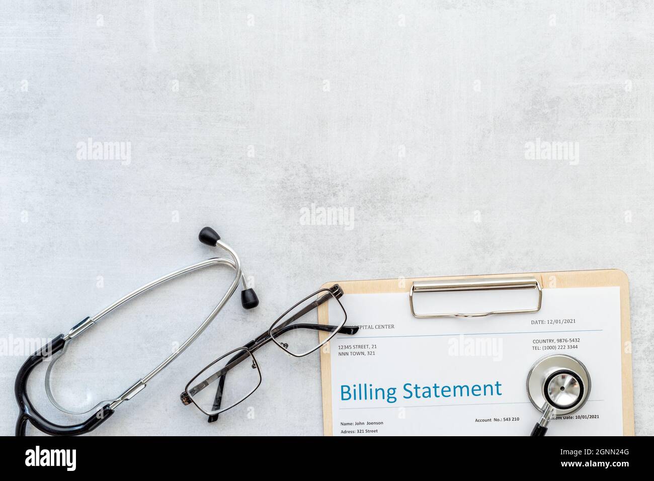 Accounts and medical bill from the hospital. Payment for health care ...