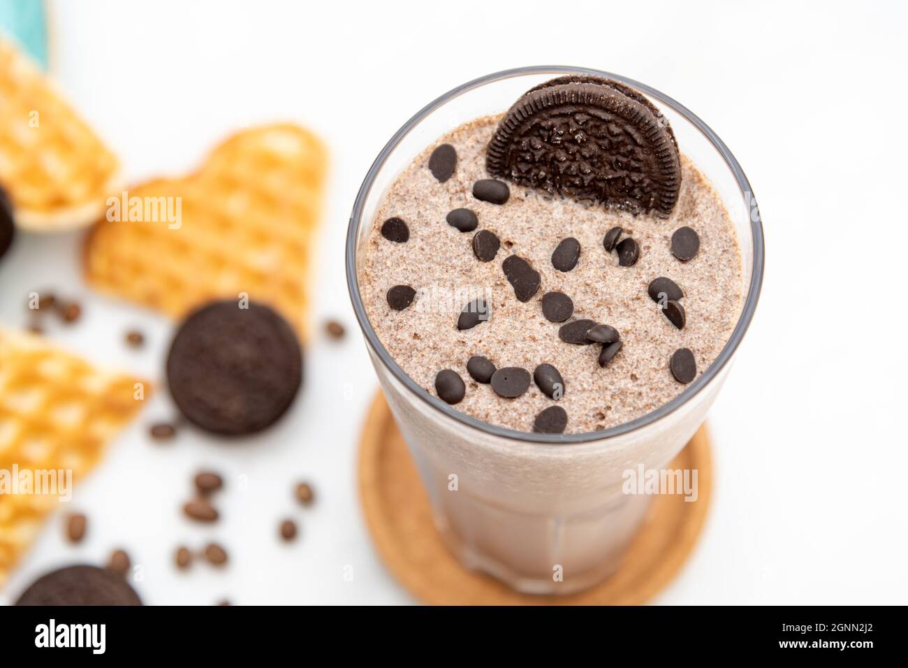 Creamy Chocolate Biscuit and Chocolate Delicious Milkshake Stock Photo ...