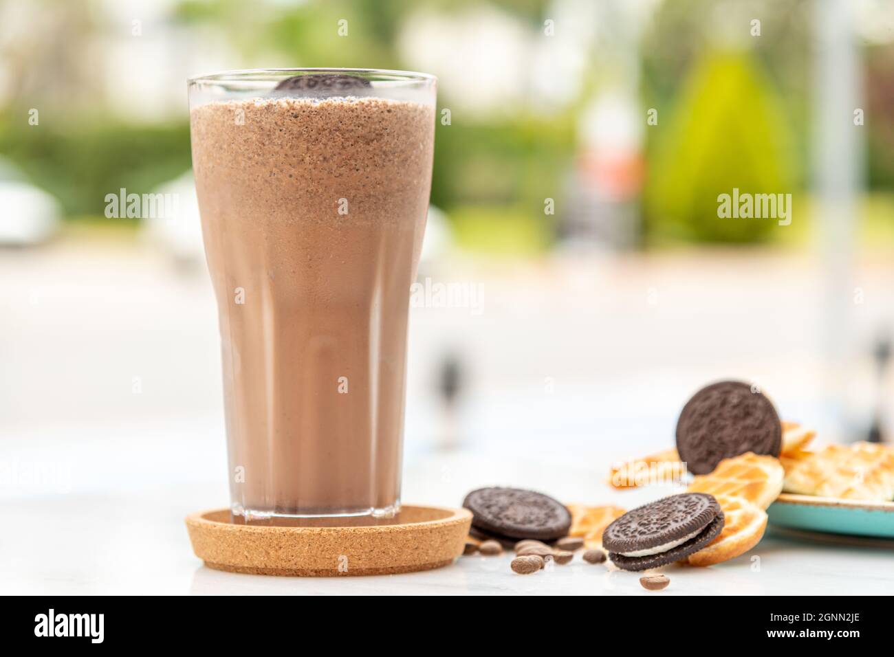 Creamy Chocolate Biscuit and Chocolate Delicious Milkshake Stock Photo ...