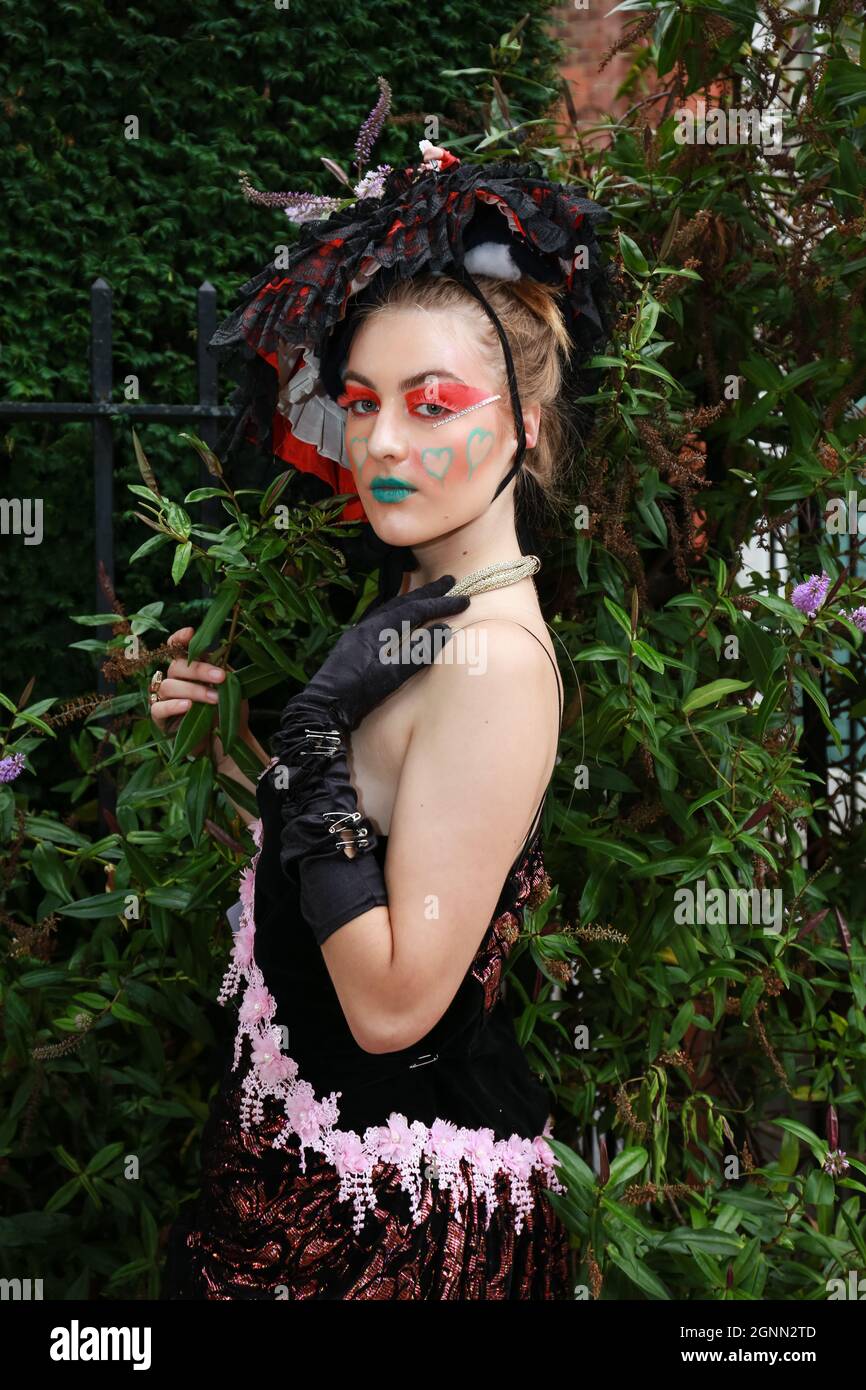 London, UK. 25 Sep 2021. The model attends a flash mob fashion show ...