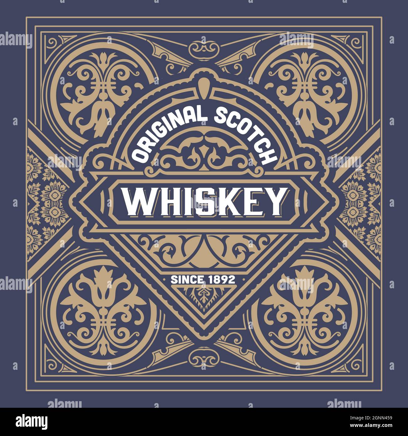 Whiskey label with old frames Stock Vector Image & Art - Alamy