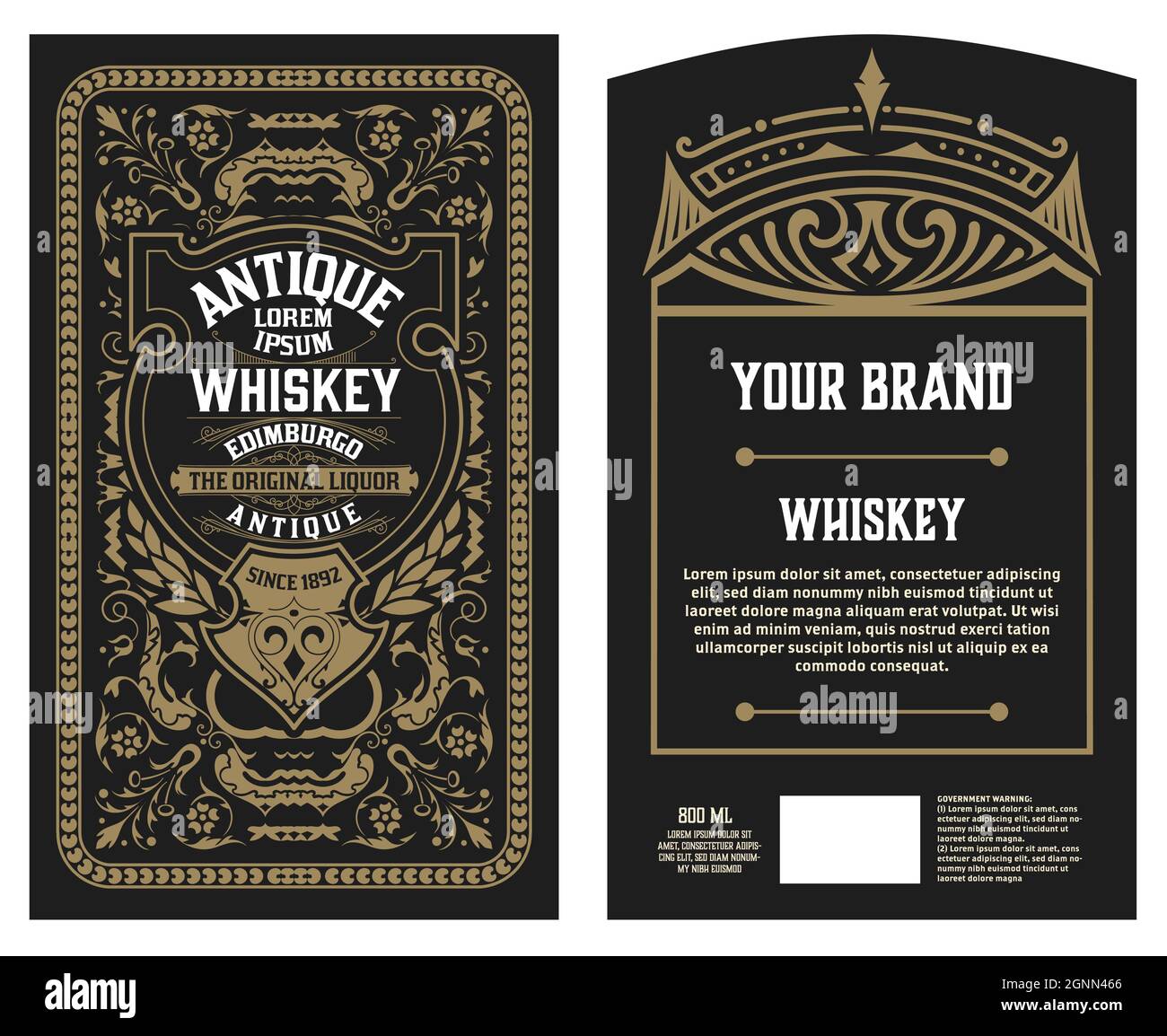 Whiskey label with old frames Stock Vector Image & Art - Alamy