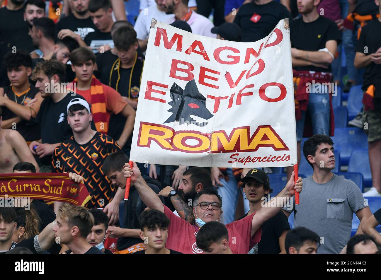 Rome, Lazio. 26th Sep, 2021. Roma fans during the Serie A match between ...