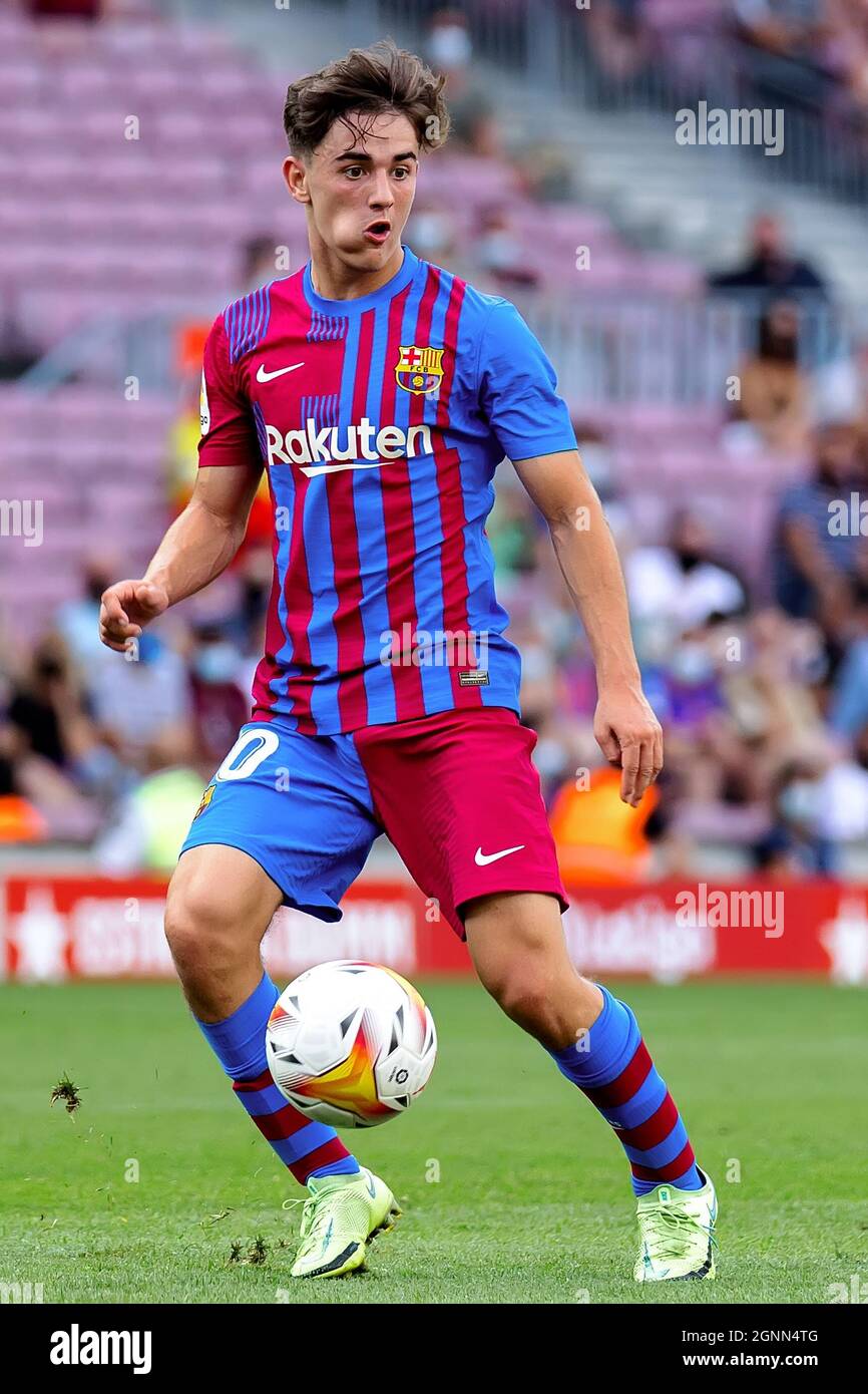 Barcelona, Spain. 26th Sep, 2021. Gavi in action during the La Liga ...