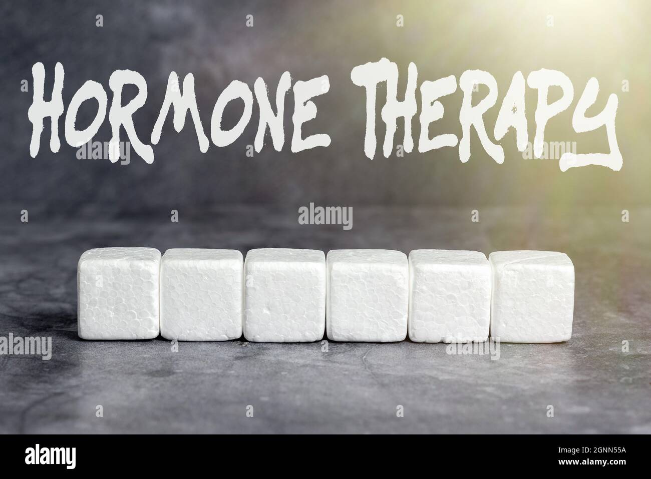 Text caption presenting Hormone Therapy. Conceptual photo treatment of ...