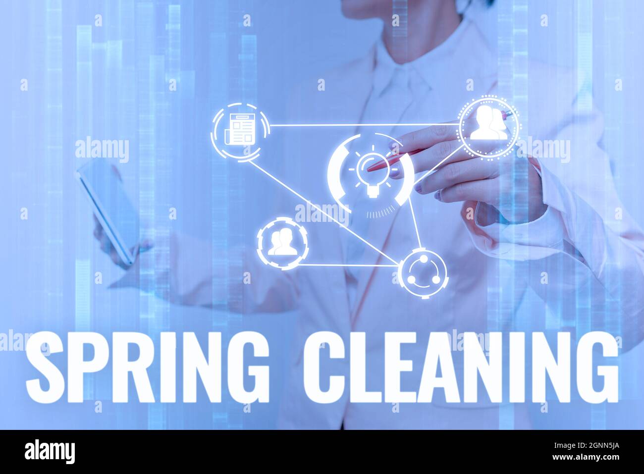 Text caption presenting Spring Cleaning. Word for practice of ...