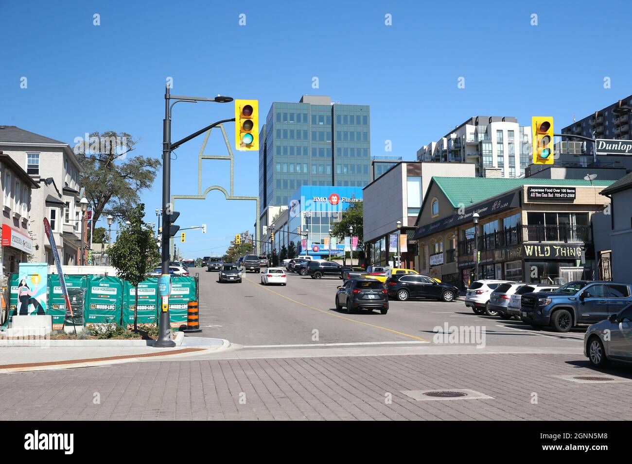 18th of September 2021, Barrie Ontario Canada. Downtown corner of ...