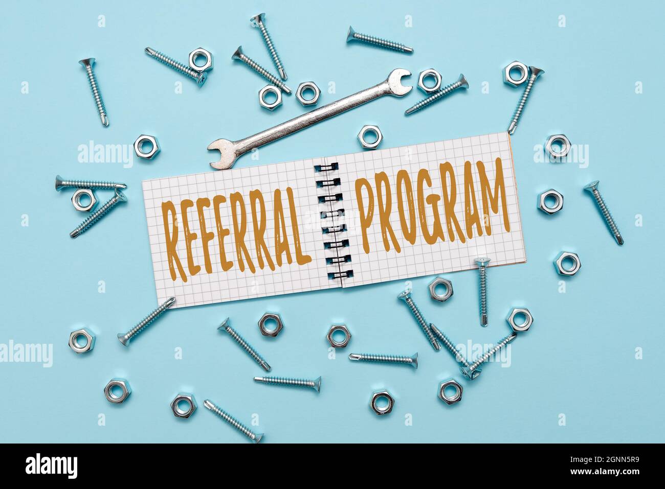 Text showing inspiration Referral Program. Concept meaning employees ...