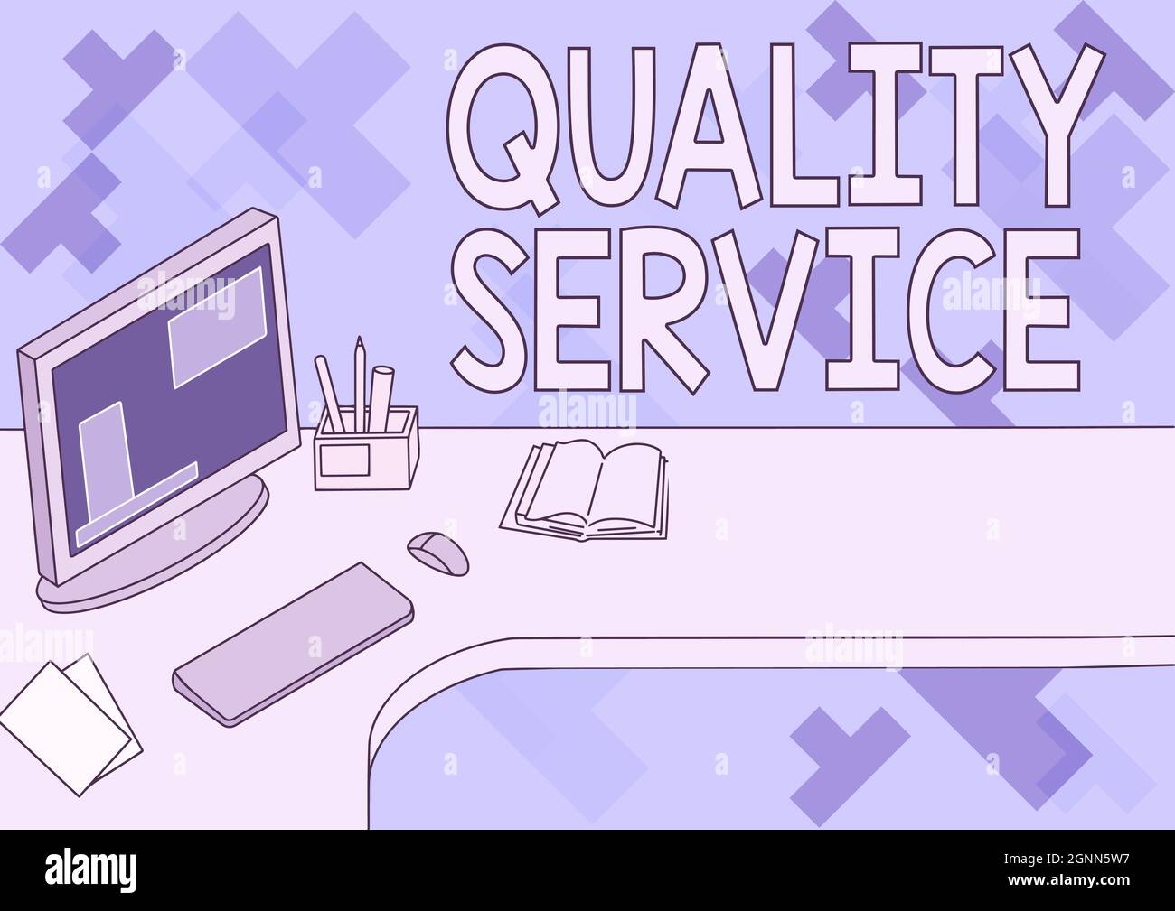 Text showing inspiration Quality Service. Business approach how well ...