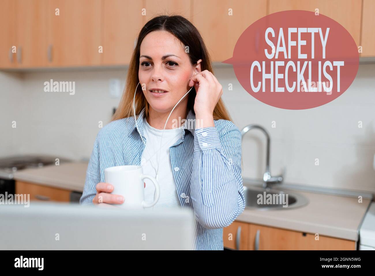 Handwriting Text Safety Checklist Internet Concept List Of Items You Need To Verify Check Or