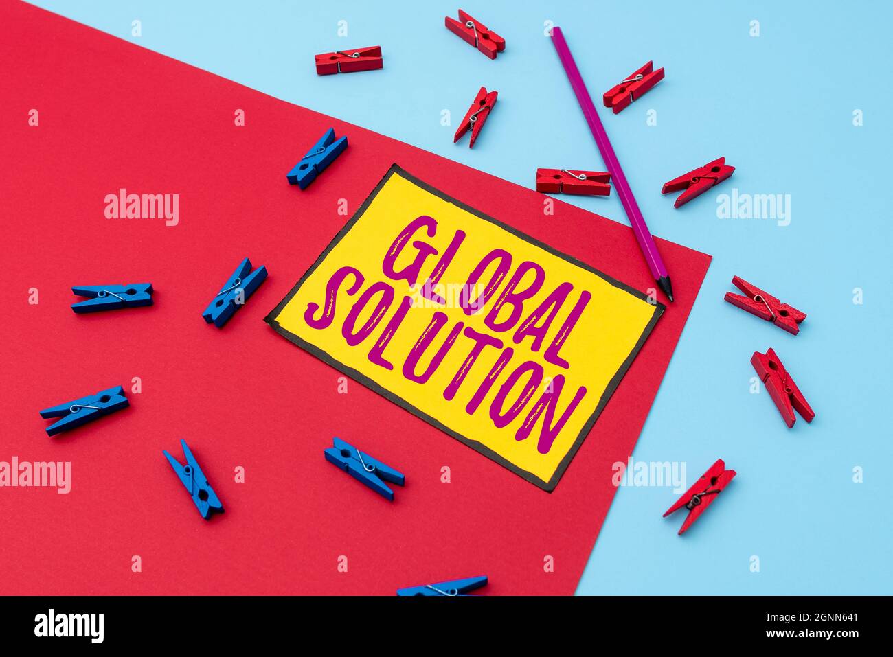Hand writing sign Global Solution. Word Written on dealing with a ...