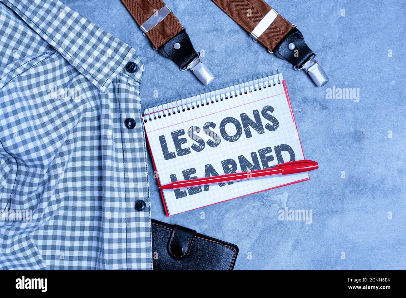 Text showing inspiration Lessons Learned. Business idea information ...