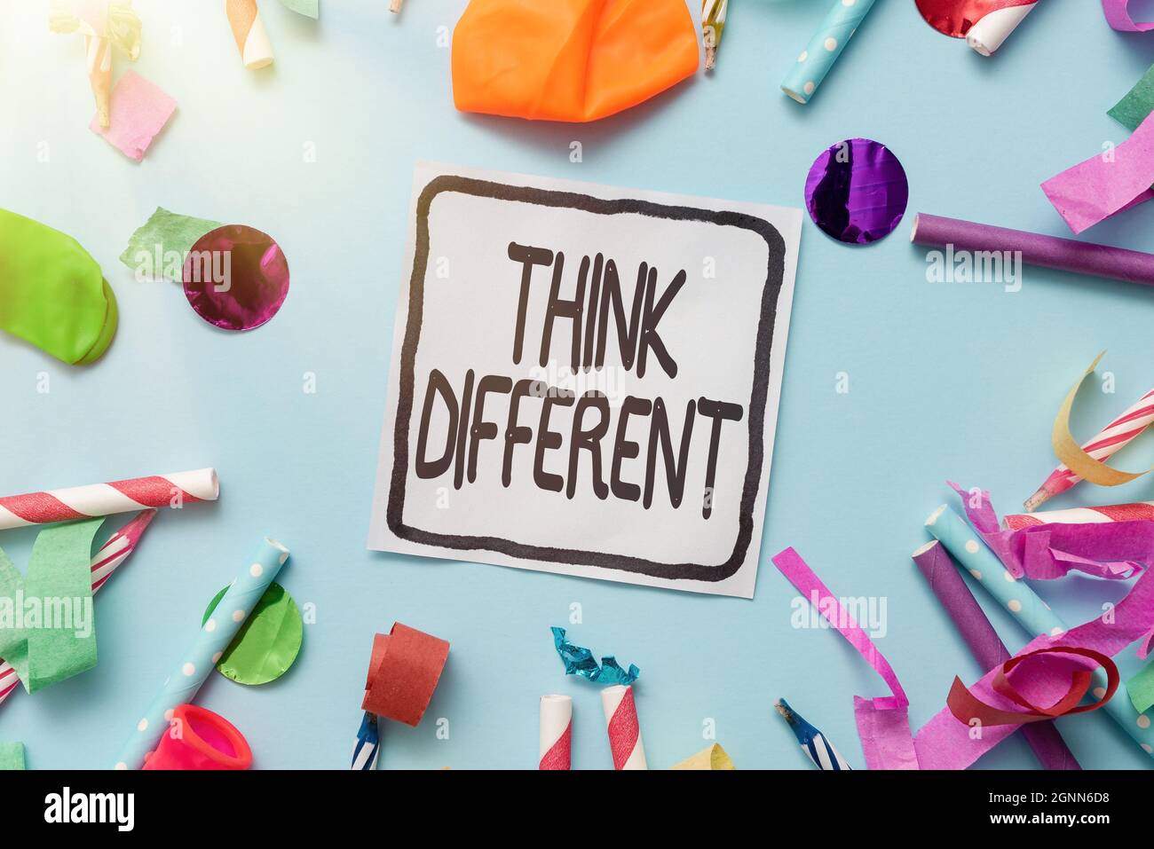 Text sign showing Think Different. Word Written on be unique with your ...
