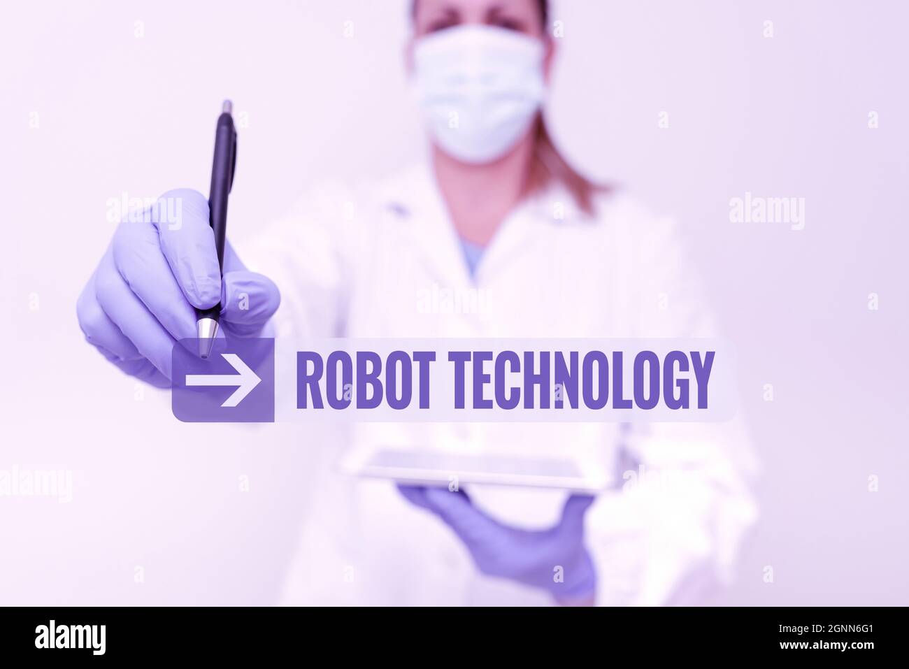 Text caption presenting Robot Technology. Business showcase develop ...