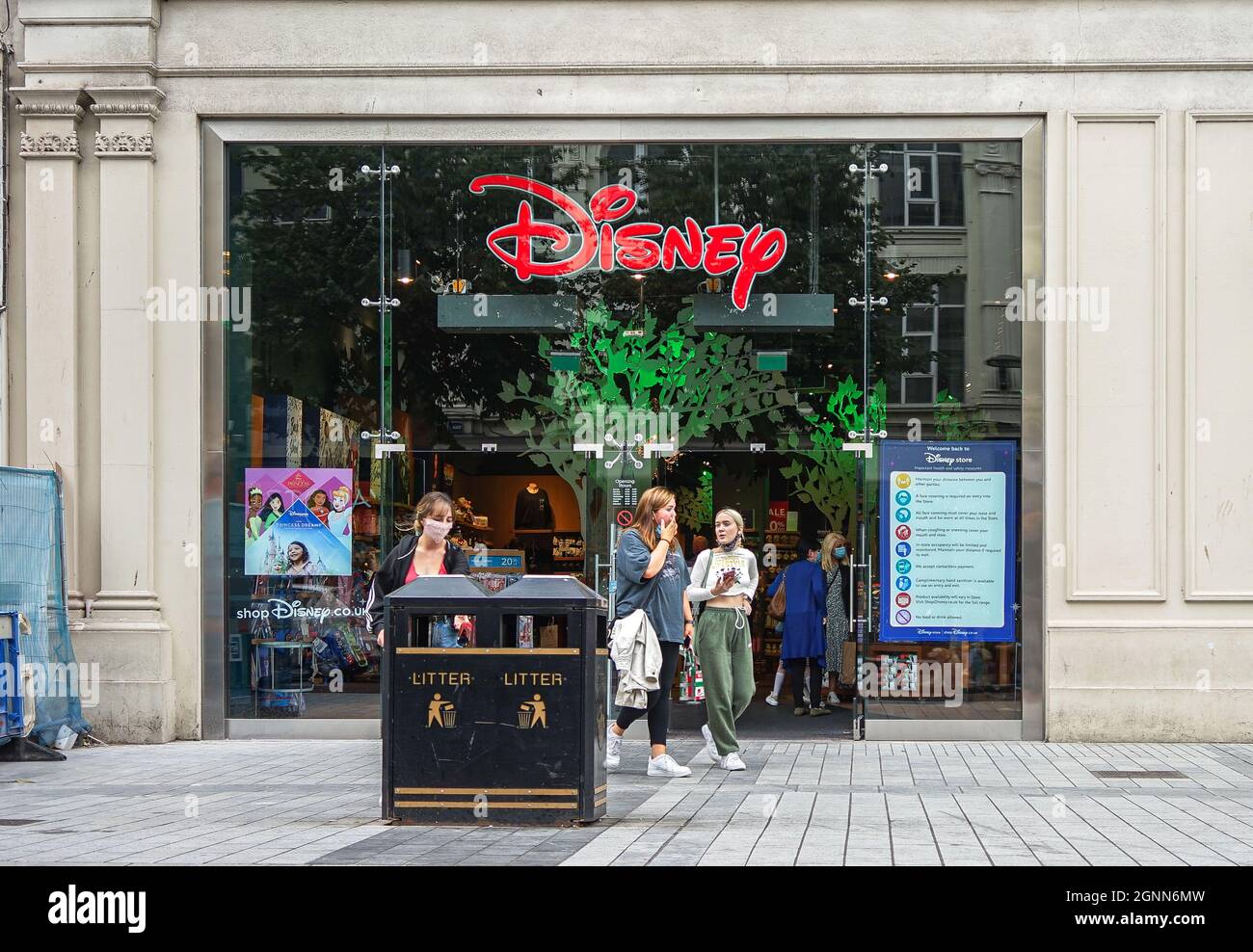 Shoppers exit Disney Store on Donegall Place, Belfast. (Photo by ...