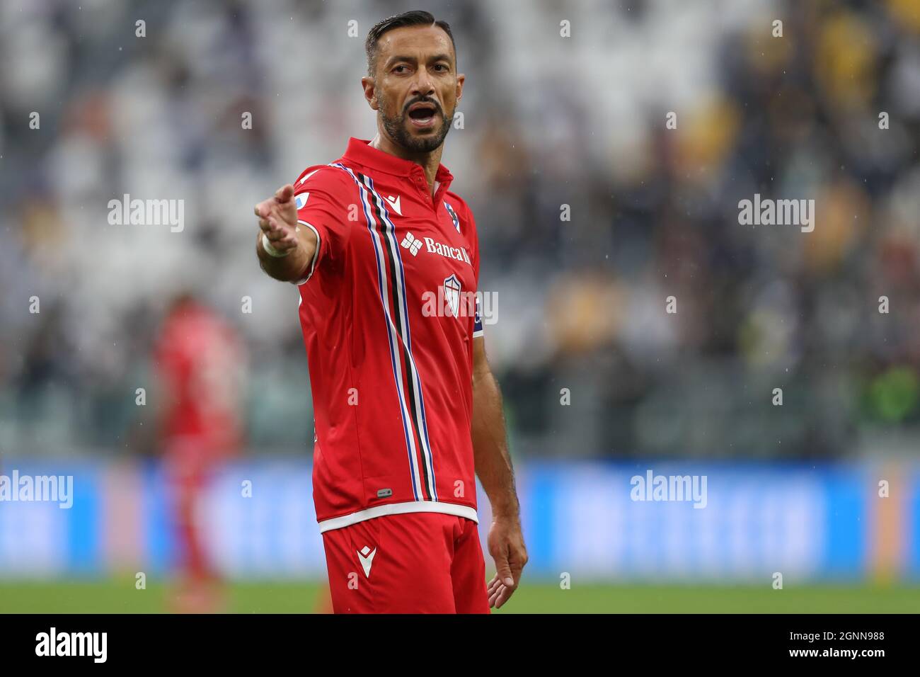 Turin, Italy, 26th September 2021. Fabio Quagliarella of UC Sampdoria ...