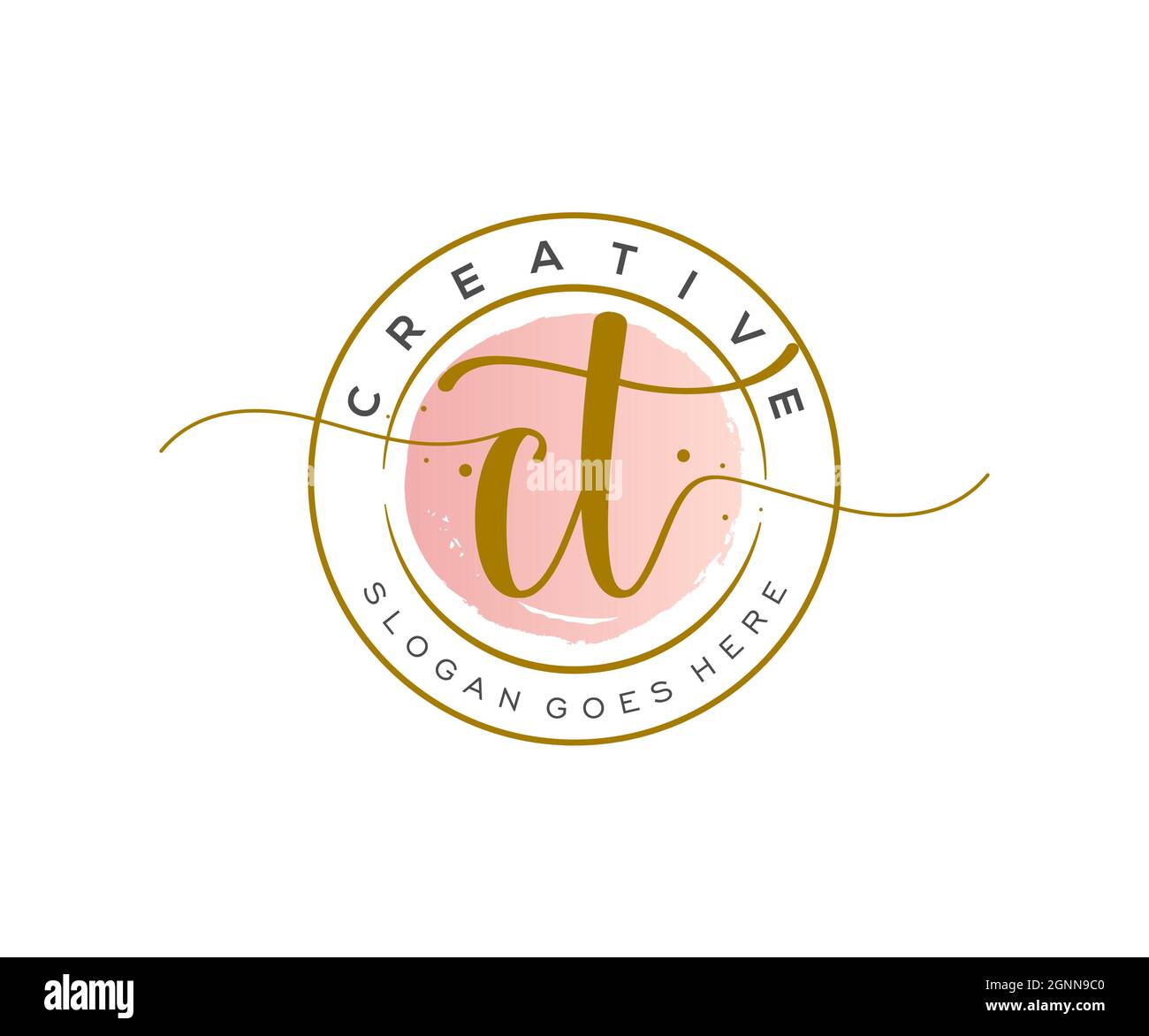 CT Feminine logo beauty monogram and elegant logo design, handwriting ...