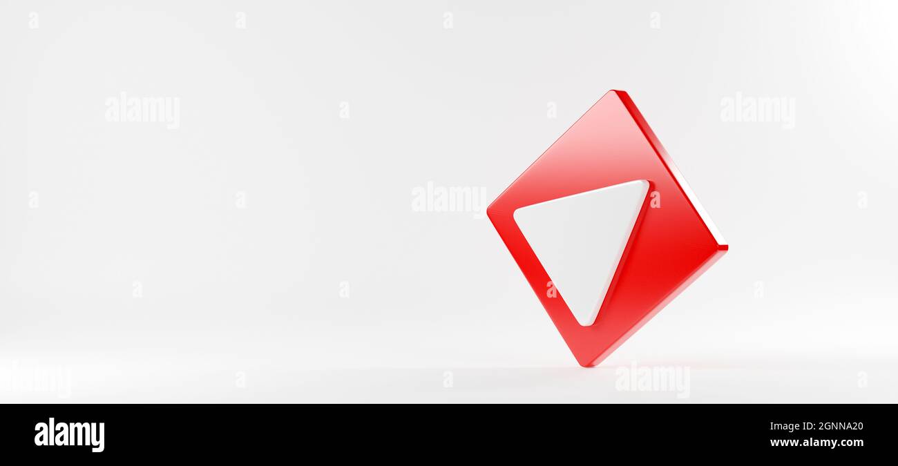 Red play button video icon social media sign player symbol logo on ...