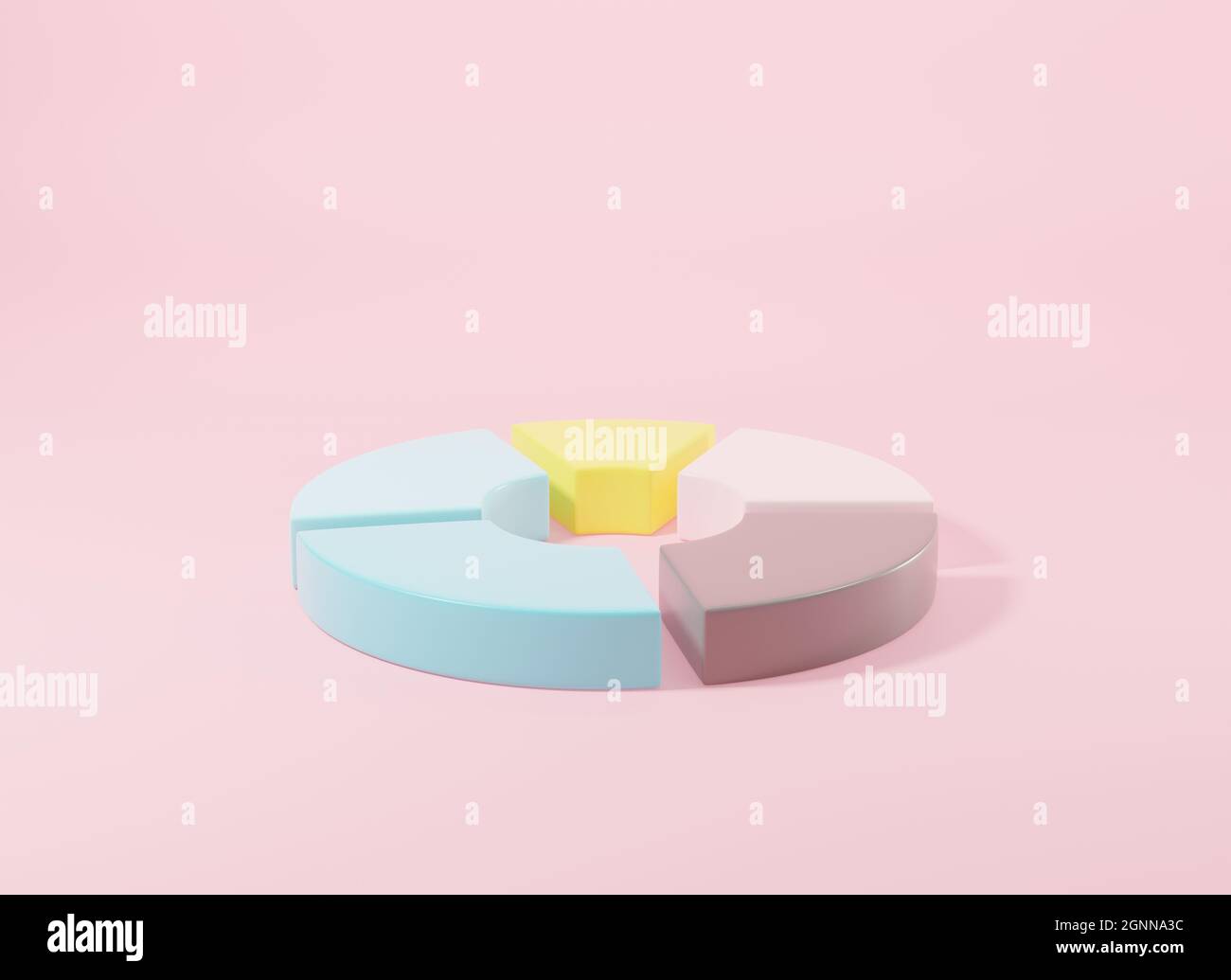 Donut chart graph growth diagram Infographics elements analysis on pink ...