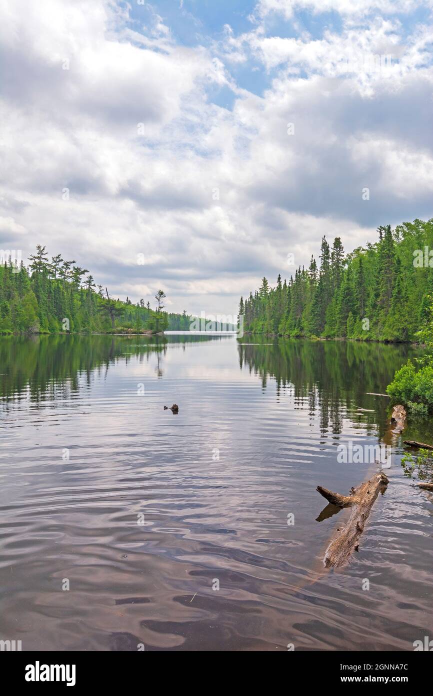 Narrow Lake in Canoe Country on Lizz Lake in the Boundary Waters in ...