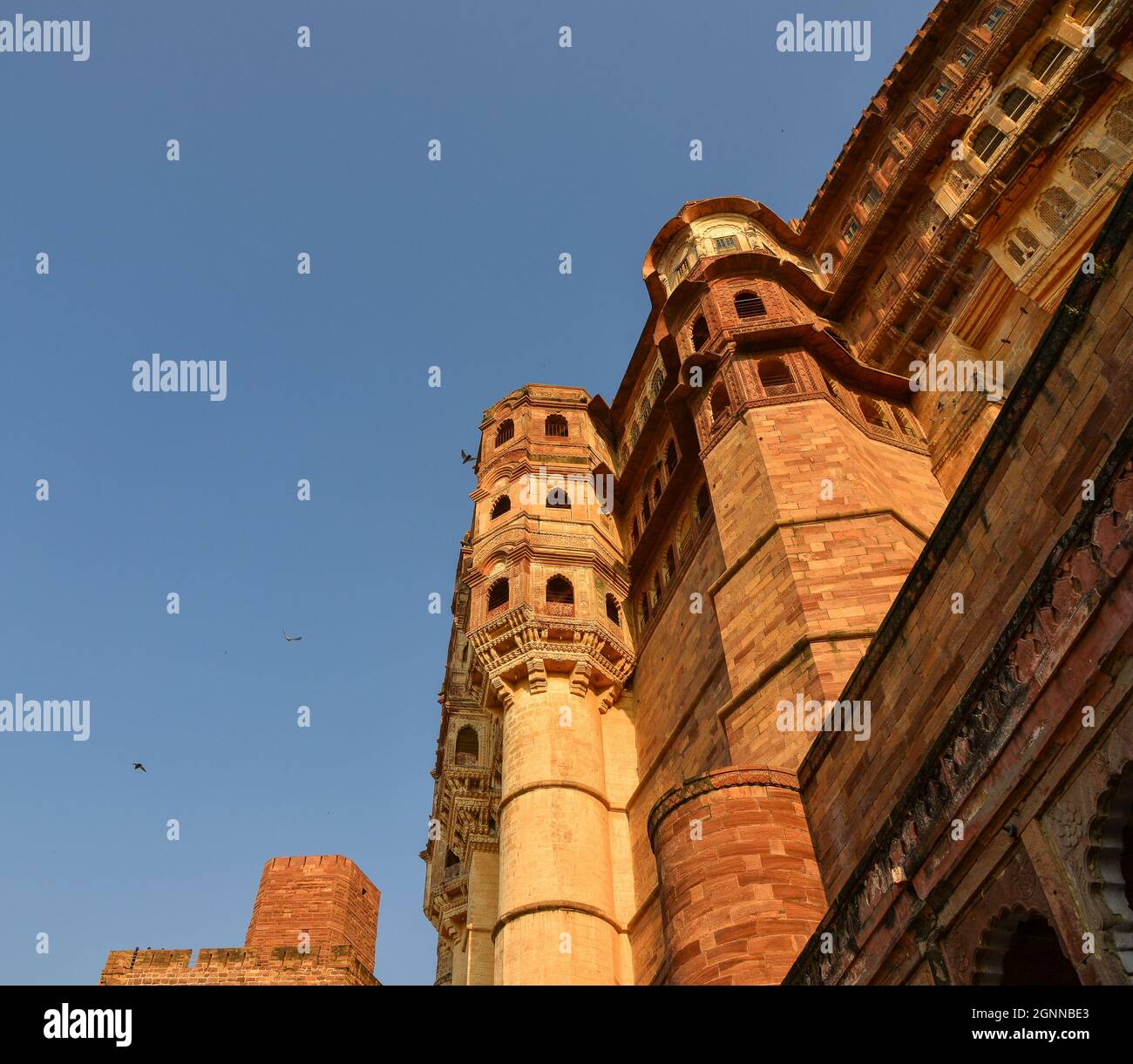 Architecture of an ancient Mehrangarh Fort in Jodhpur, India. Built in ...