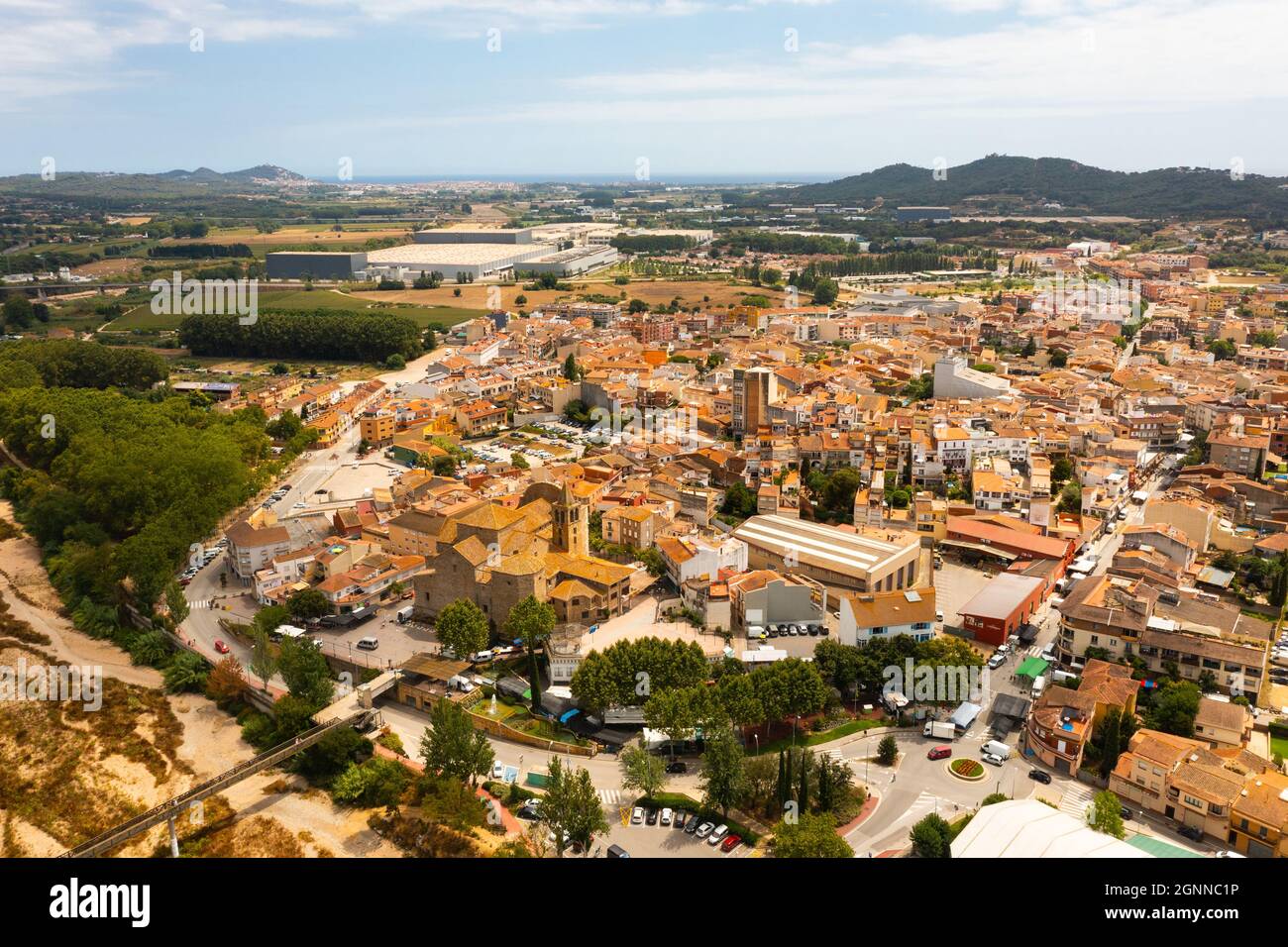 Bird's eye view of Tordera Stock Photo - Alamy