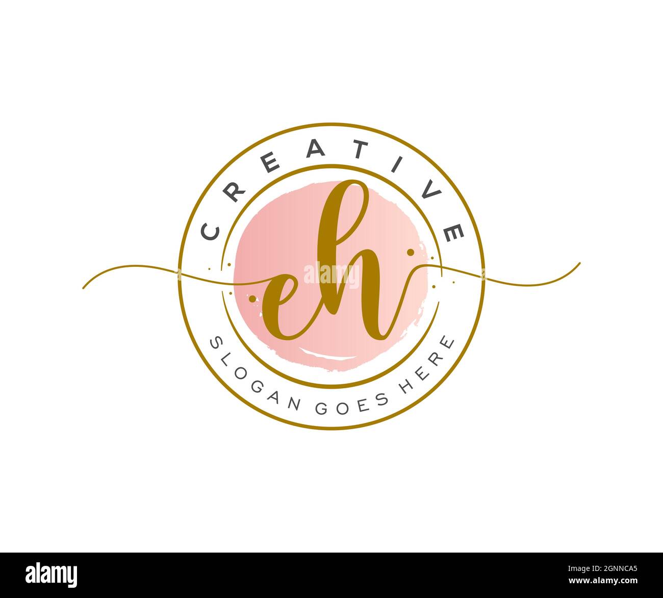 EH Feminine logo beauty monogram and elegant logo design, handwriting logo of initial signature ...