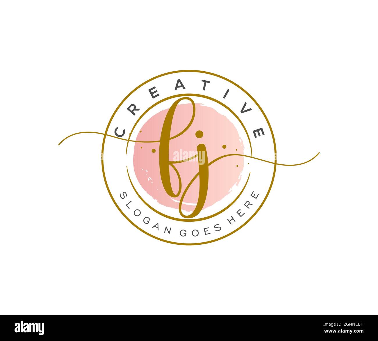 FJ Feminine logo beauty monogram and elegant logo design, handwriting ...