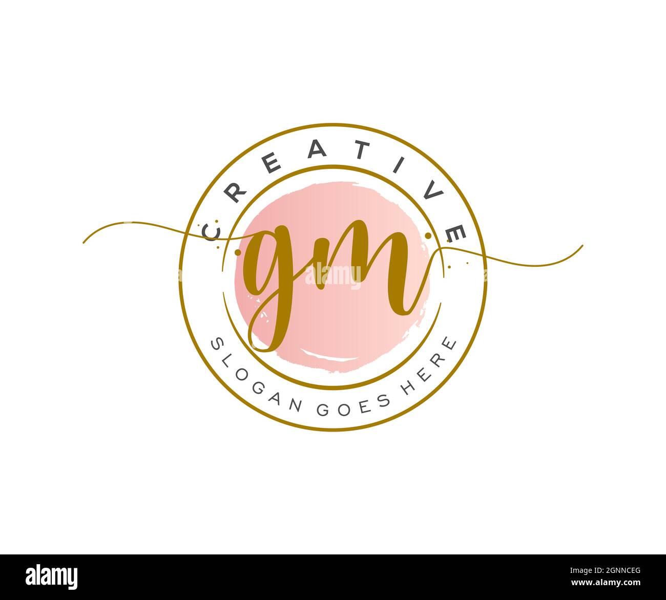 GM Feminine logo beauty monogram and elegant logo design, handwriting logo of initial signature ...