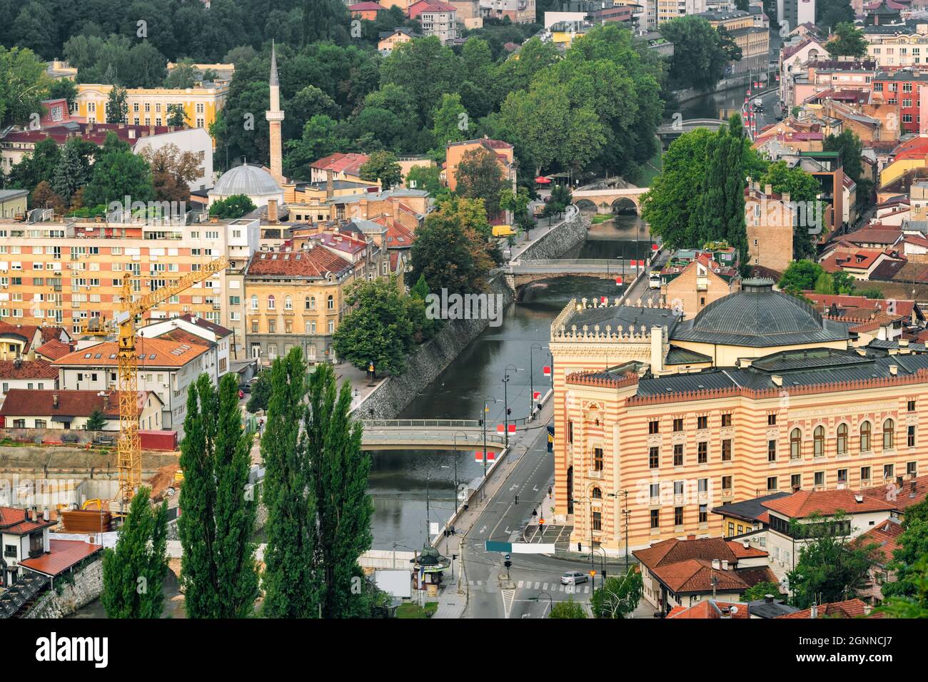 Cityscape sarajevo miljacka river hi-res stock photography and images ...