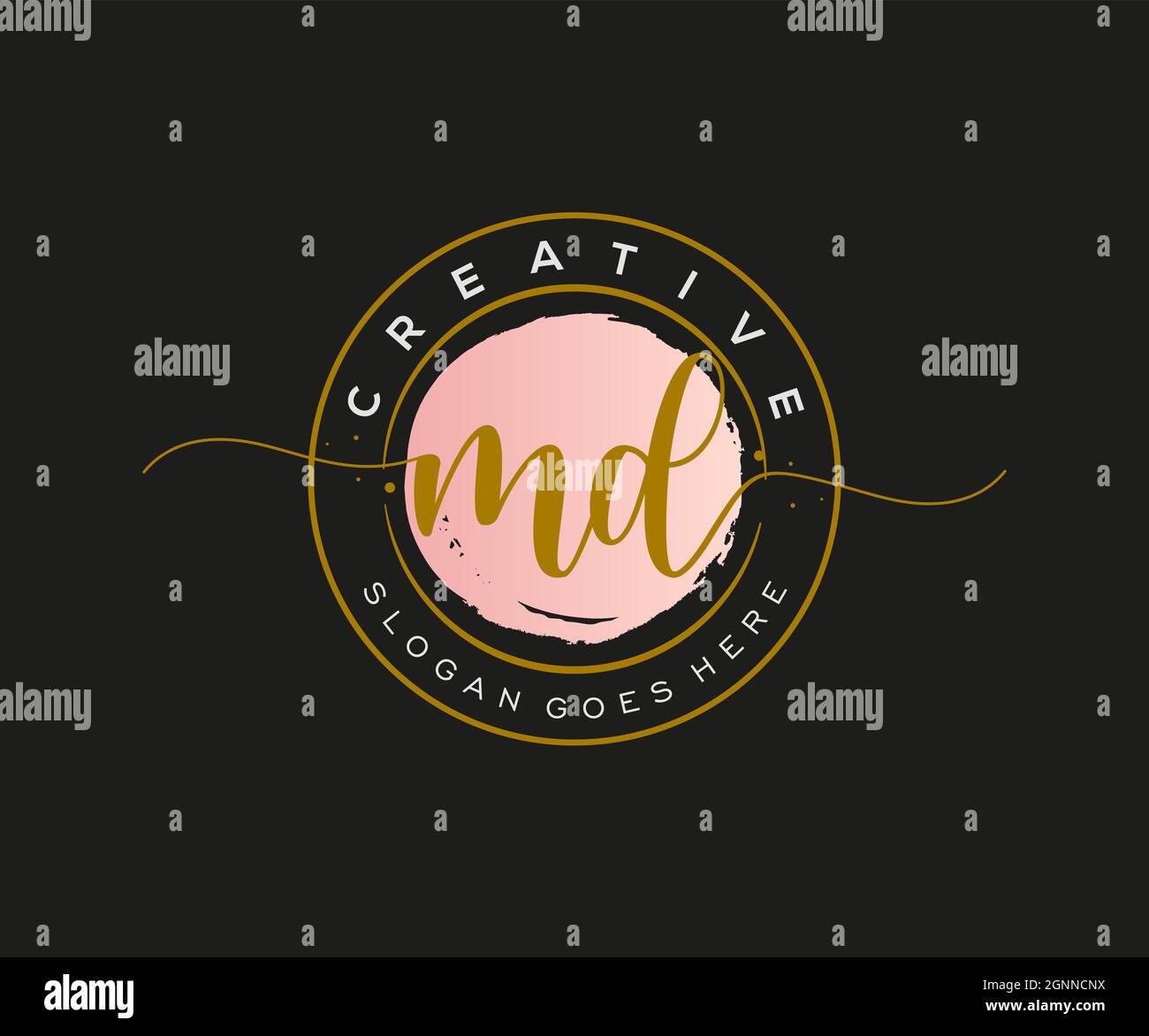 MD Feminine logo beauty monogram and elegant logo design, handwriting ...